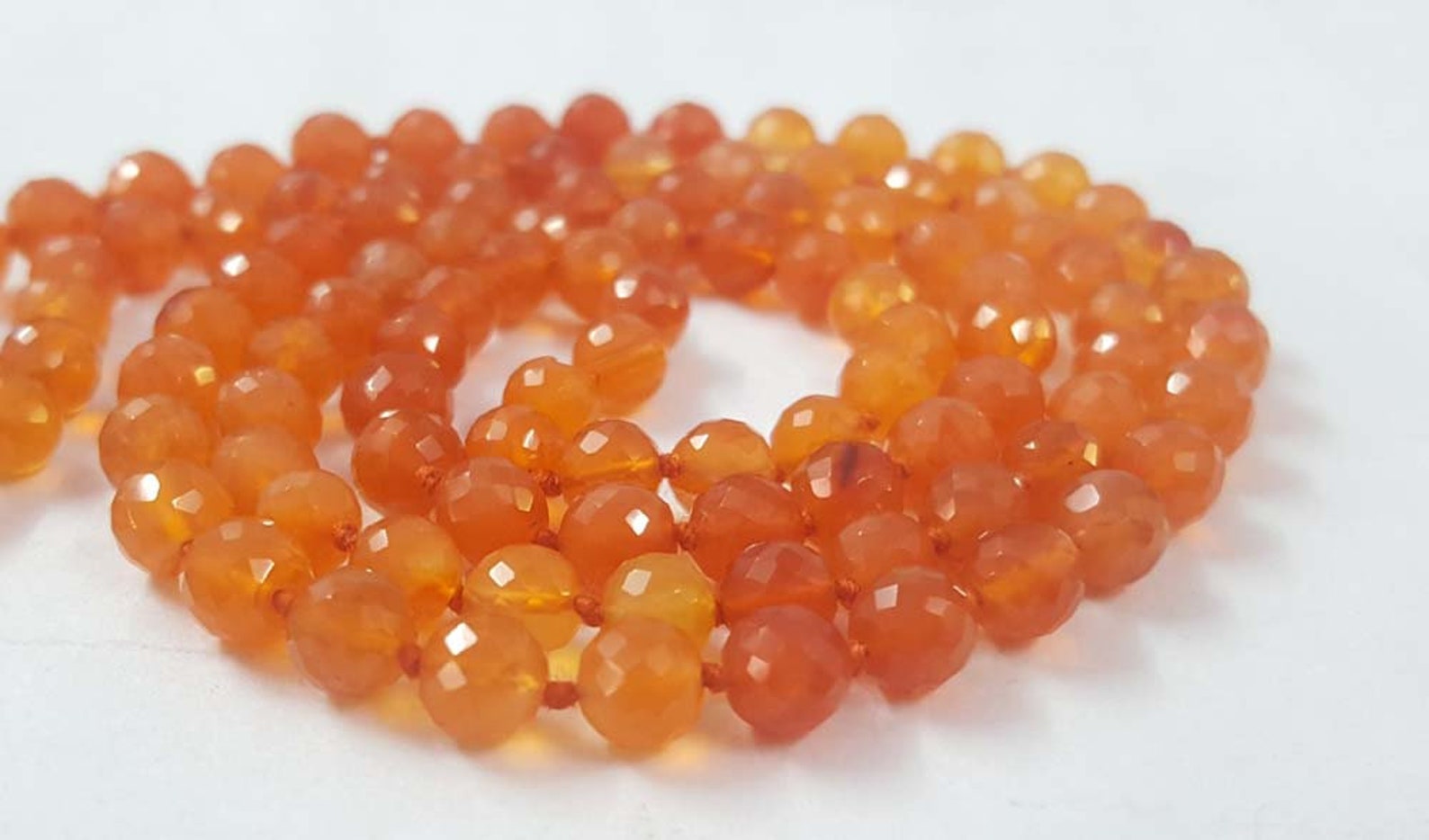 Pierre semi précieuse cornaline orange, cornaline boules rondes à ...