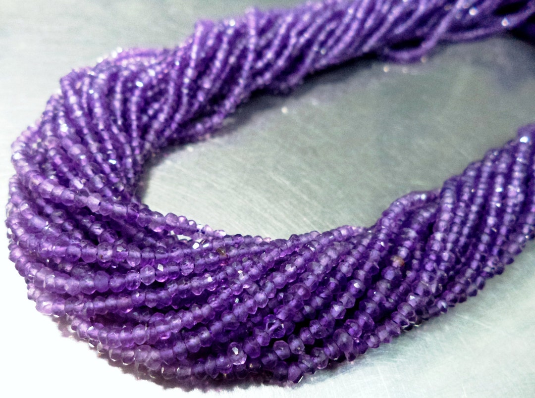 AAA Quality Amethyst Micro Faceted Rondelle Beads13.5"inches 2.5mm-3mm ...