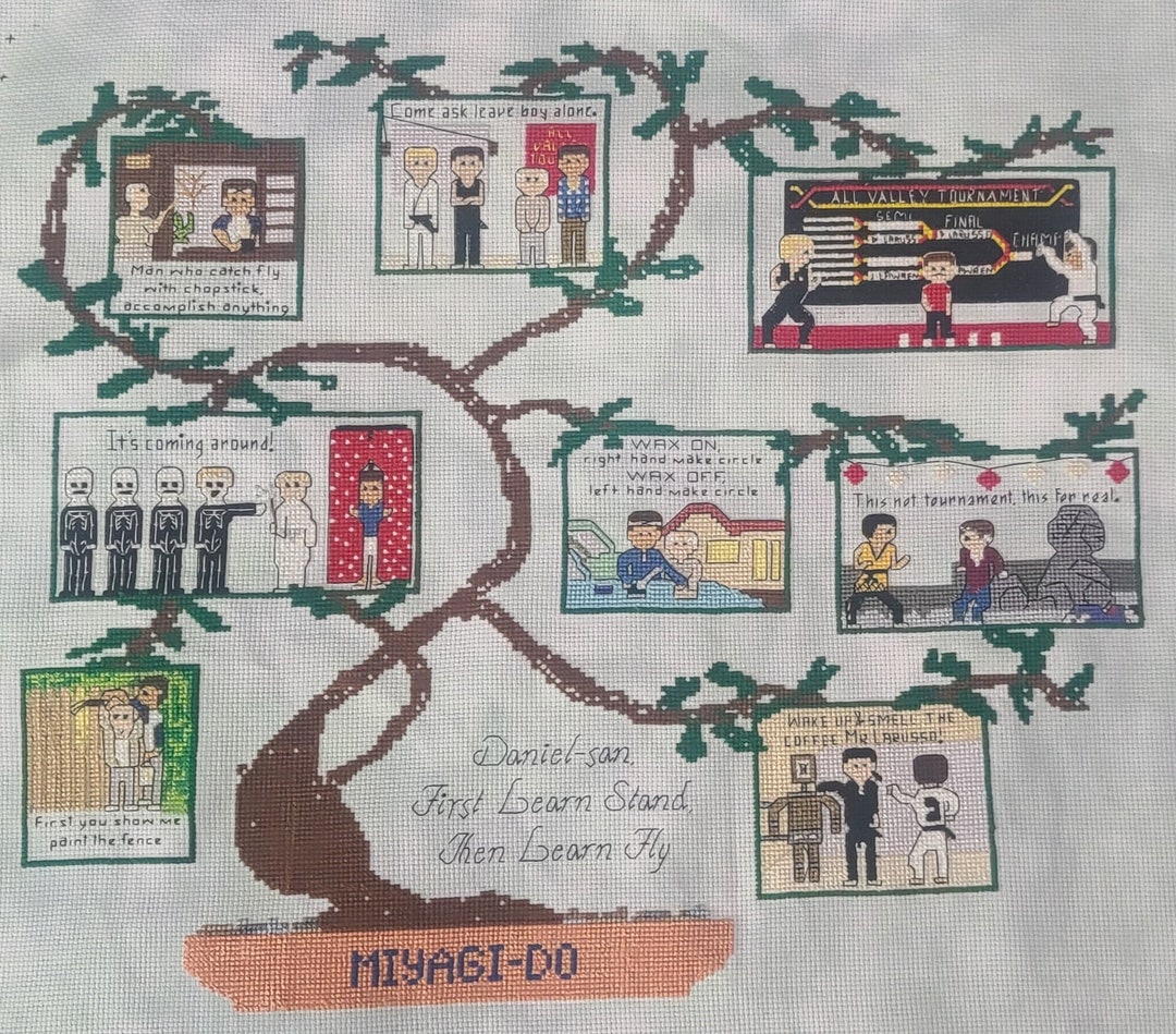 Karate Kid Inspired Cross Stitch Pattern: Miyagi Do Vs Cobra Kai ...