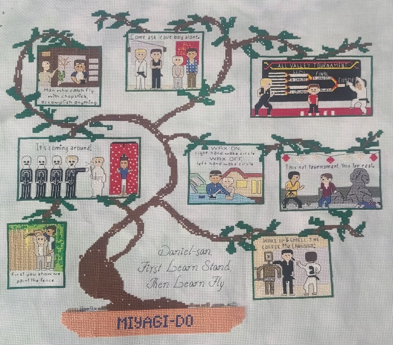 Karate Kid Inspired Cross Stitch Pattern: Miyagi Do Vs Cobra Kai ...