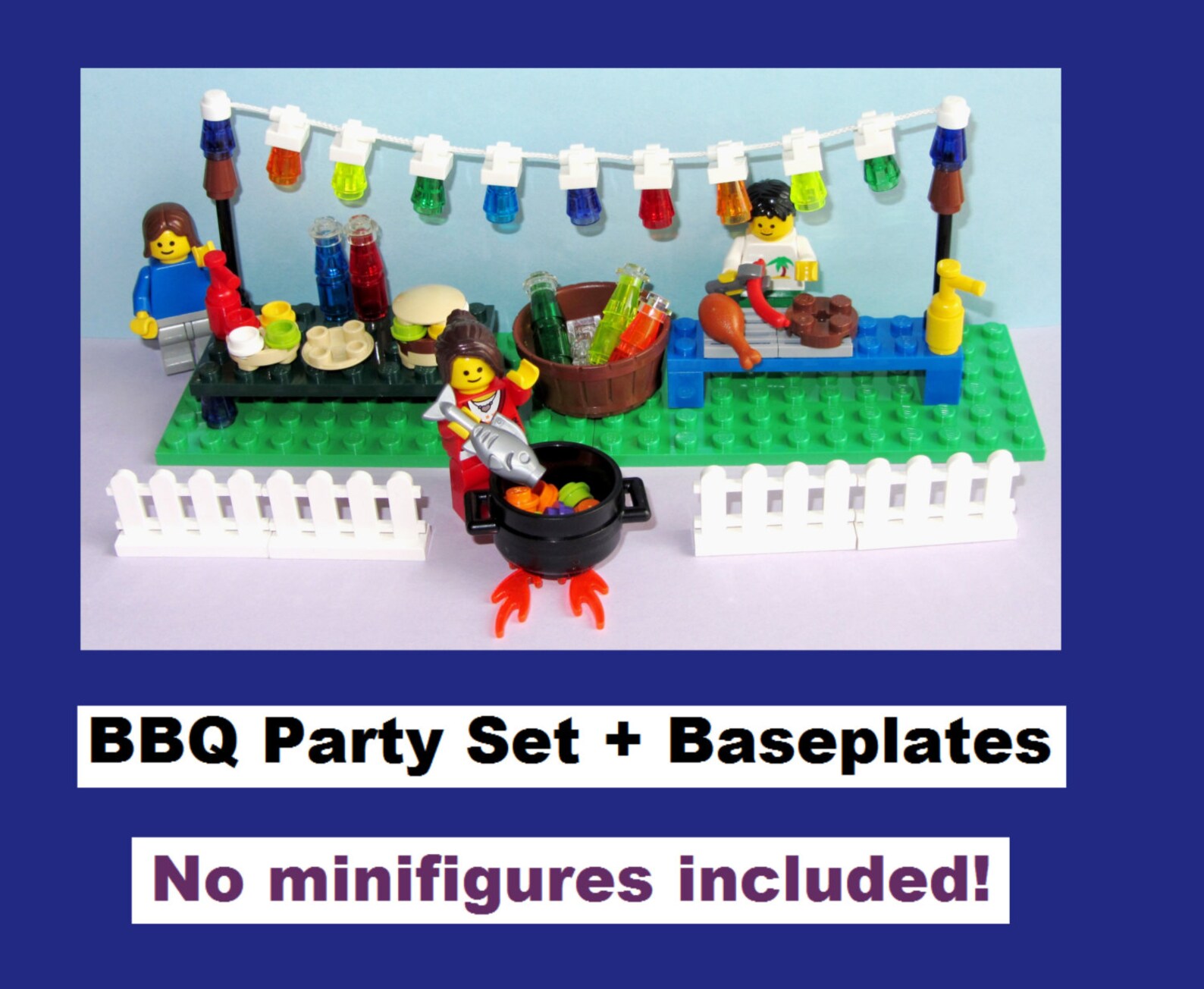 Miniature Barbecue Set With String of Colored Lights Food and Drink no ...