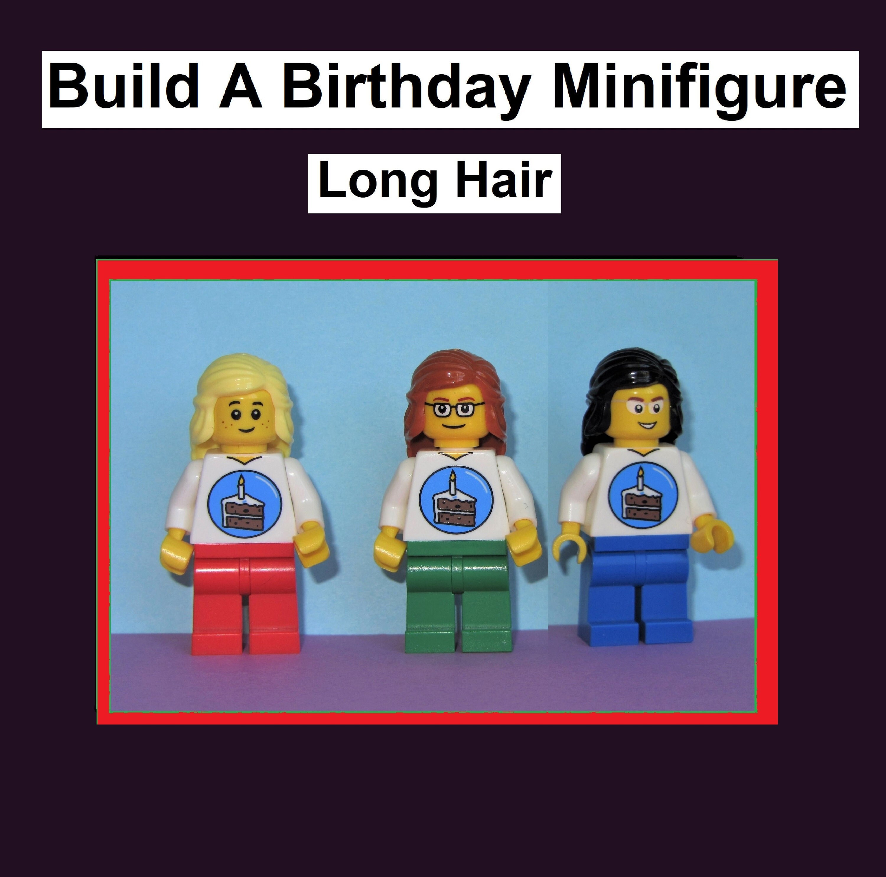 Custom Build One Birthday Minifigure Girl - Choose Long Hair Color ...