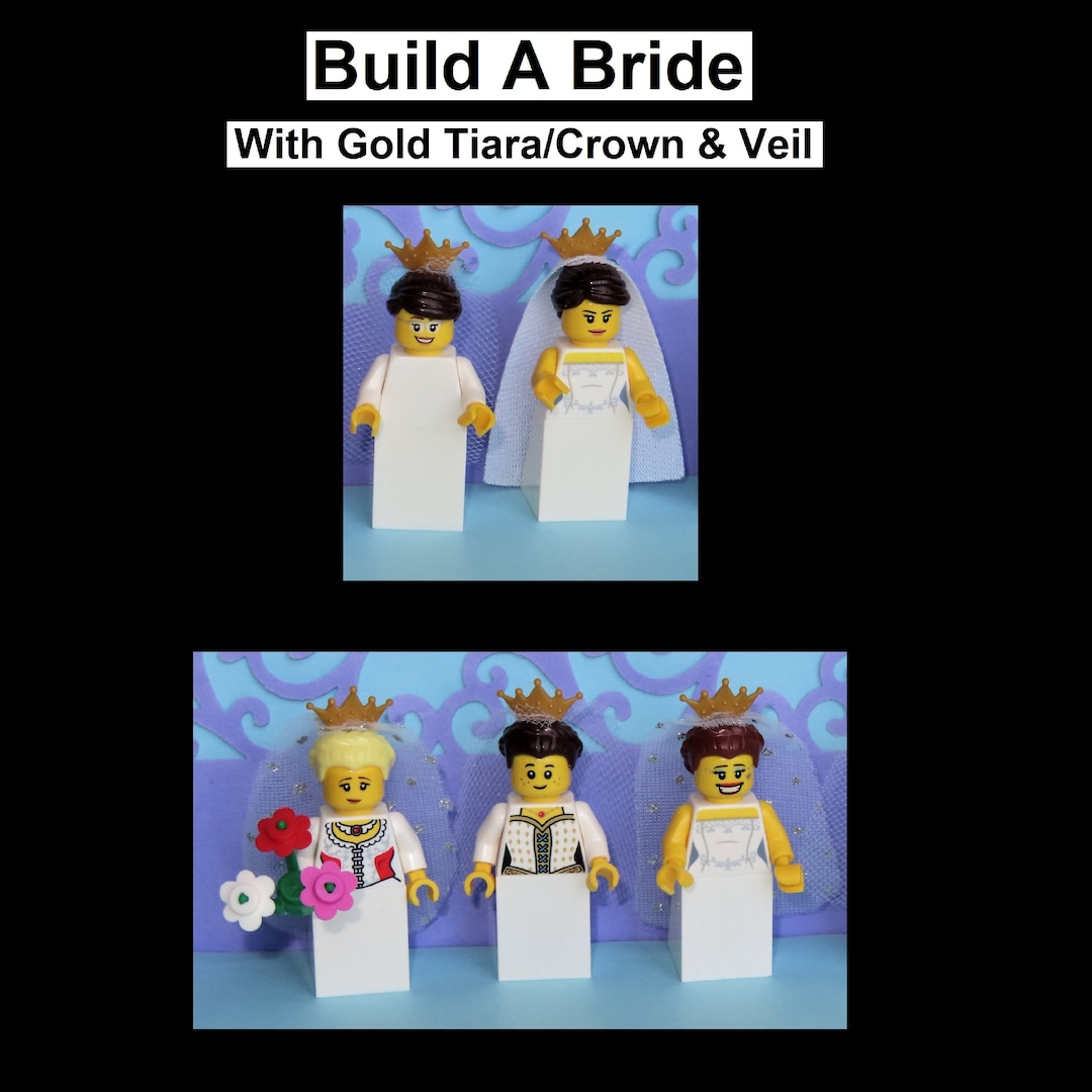 Custom "build A Bride" With Gold Tiara Crown & Veil - One or Two Brides ...