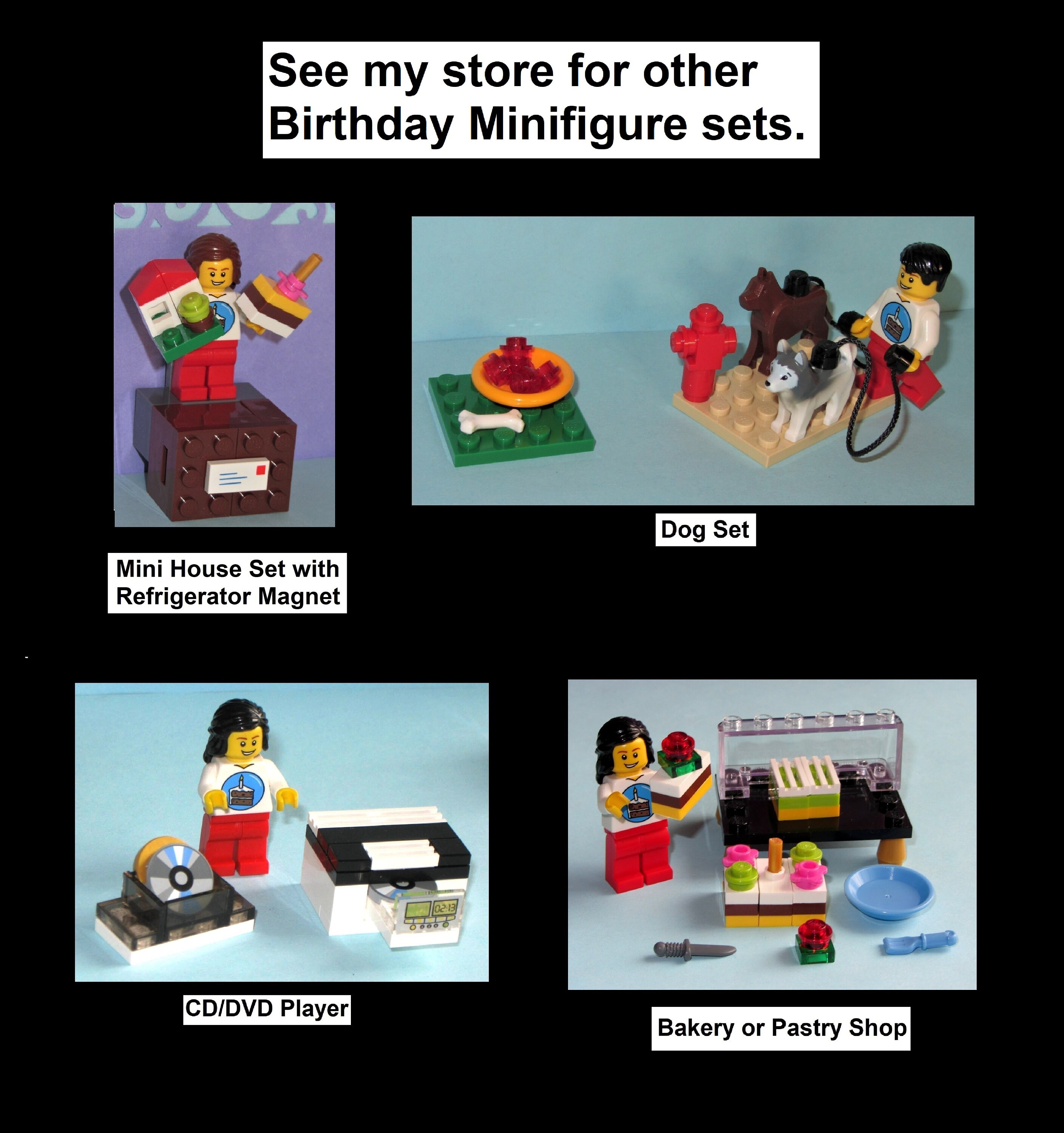 Custom Build One Birthday Minifigure Girl - Choose Long Hair Color ...