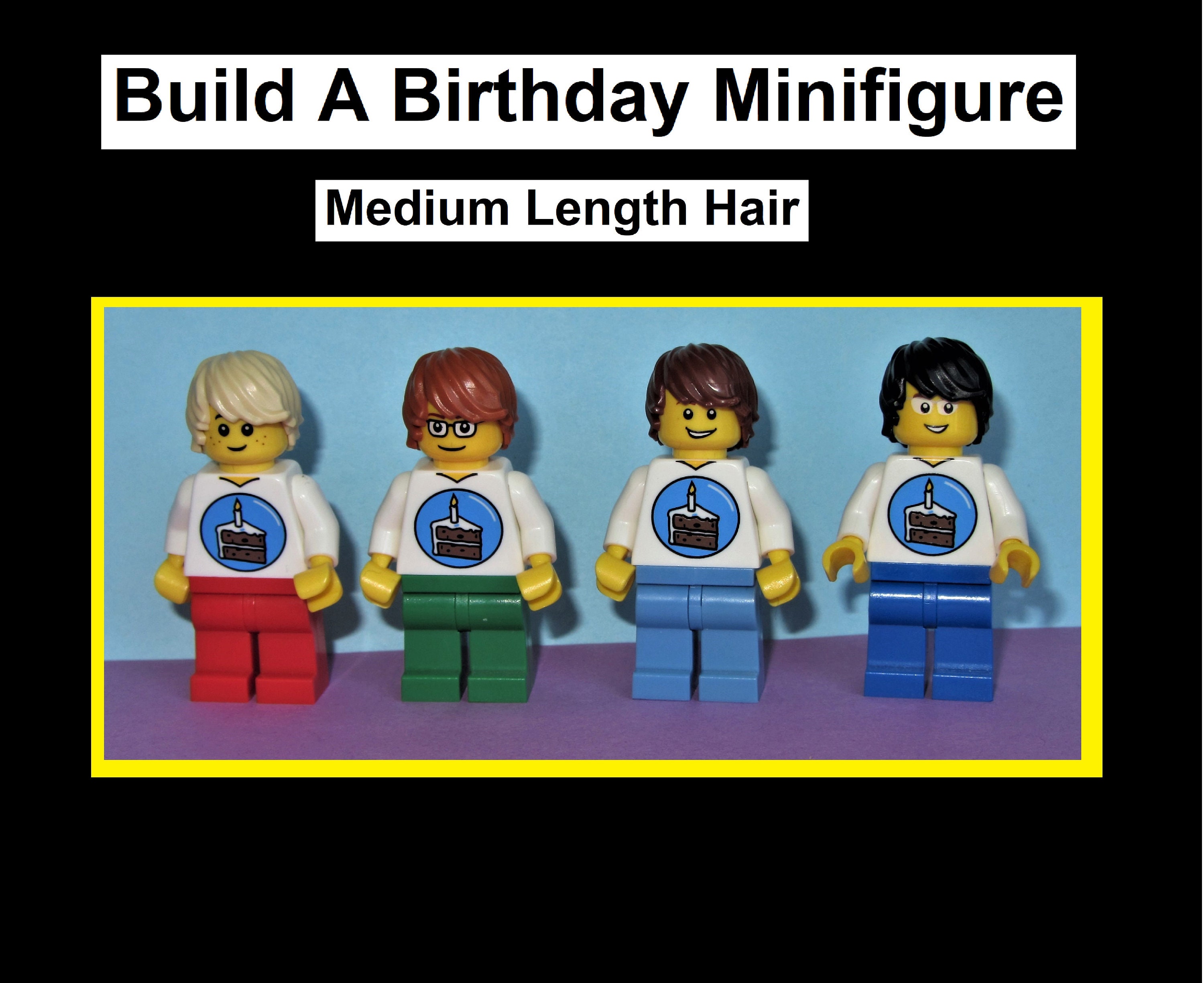 Custom Build One Birthday Minifigure Girl Boy Guy - Choose Hair, Face ...