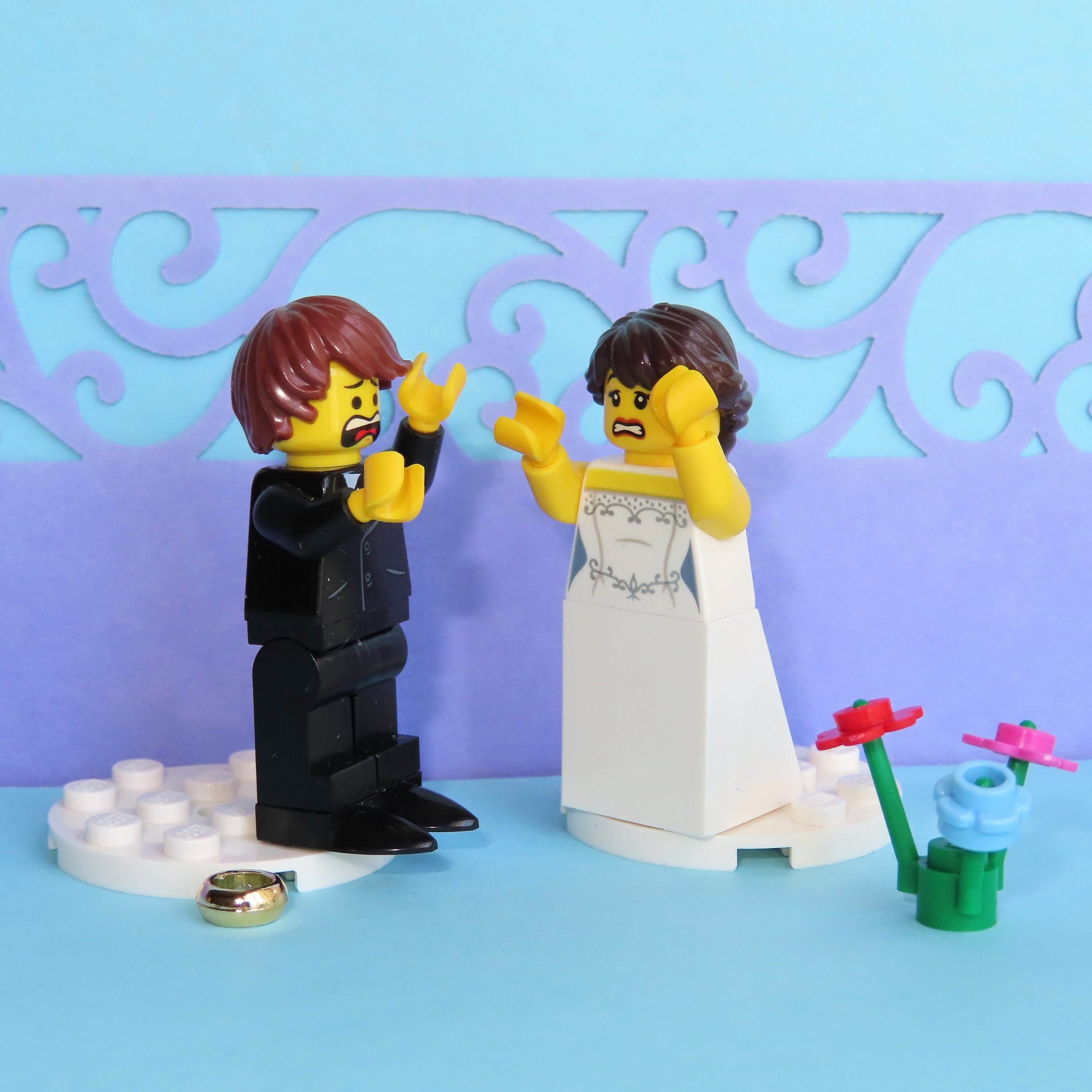 Custom 2-sided Head Funny Scared or Smile Bride & Groom - Etsy