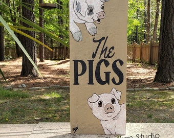 Wood Pig Sign | Etsy