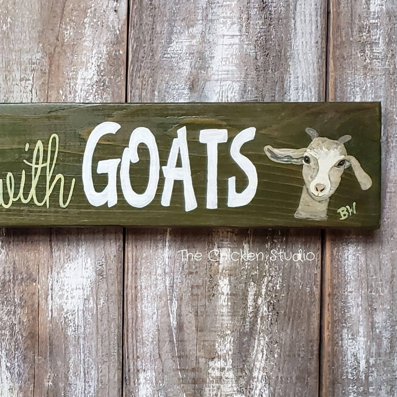 Goat sign Life is better with goats reclaimed wood farm | Etsy