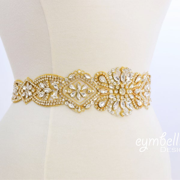 Gold Crystal Sash - Etsy