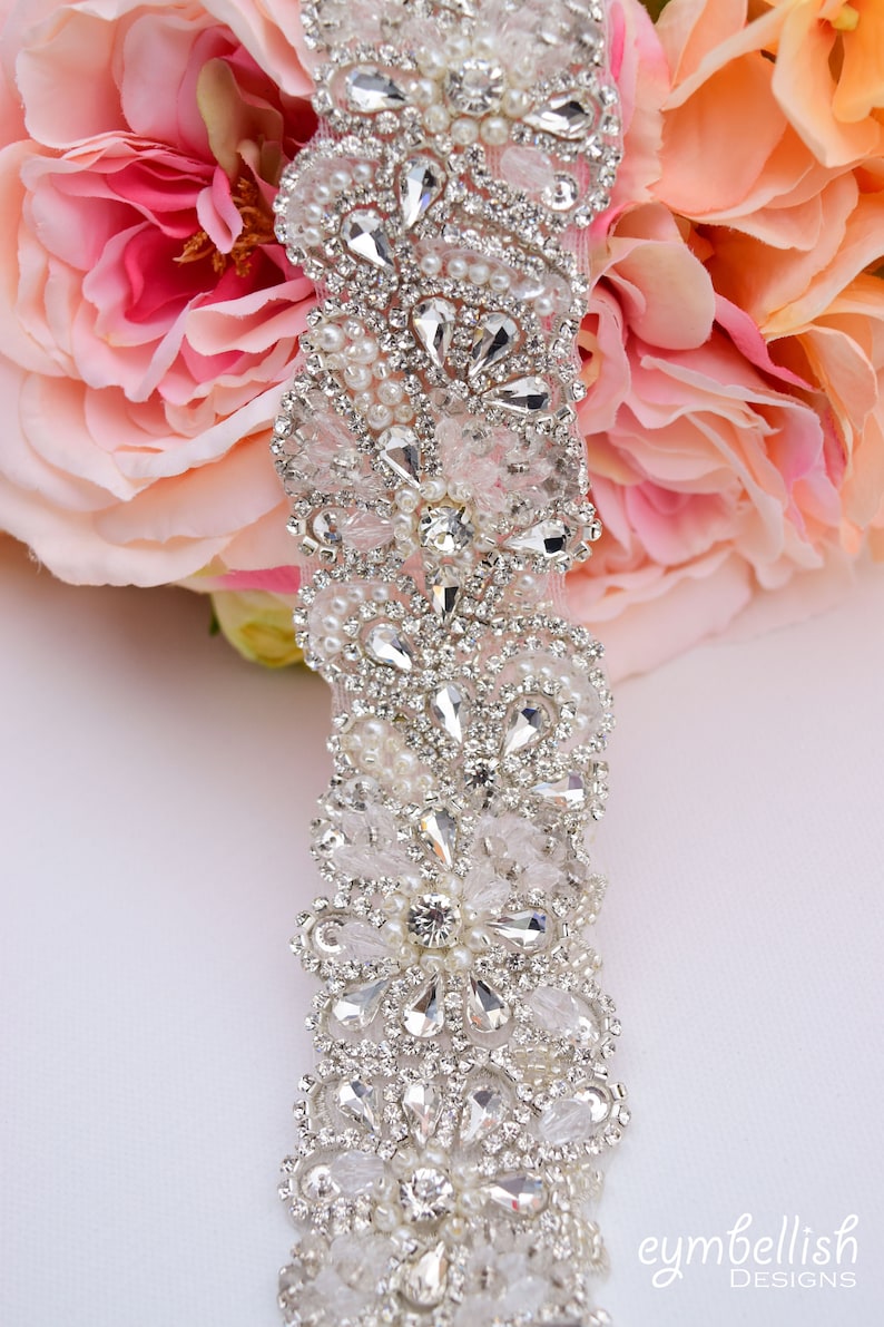 Bridal Belt-bridal Sash-rhinestone and Pearl Belt-wedding - Etsy