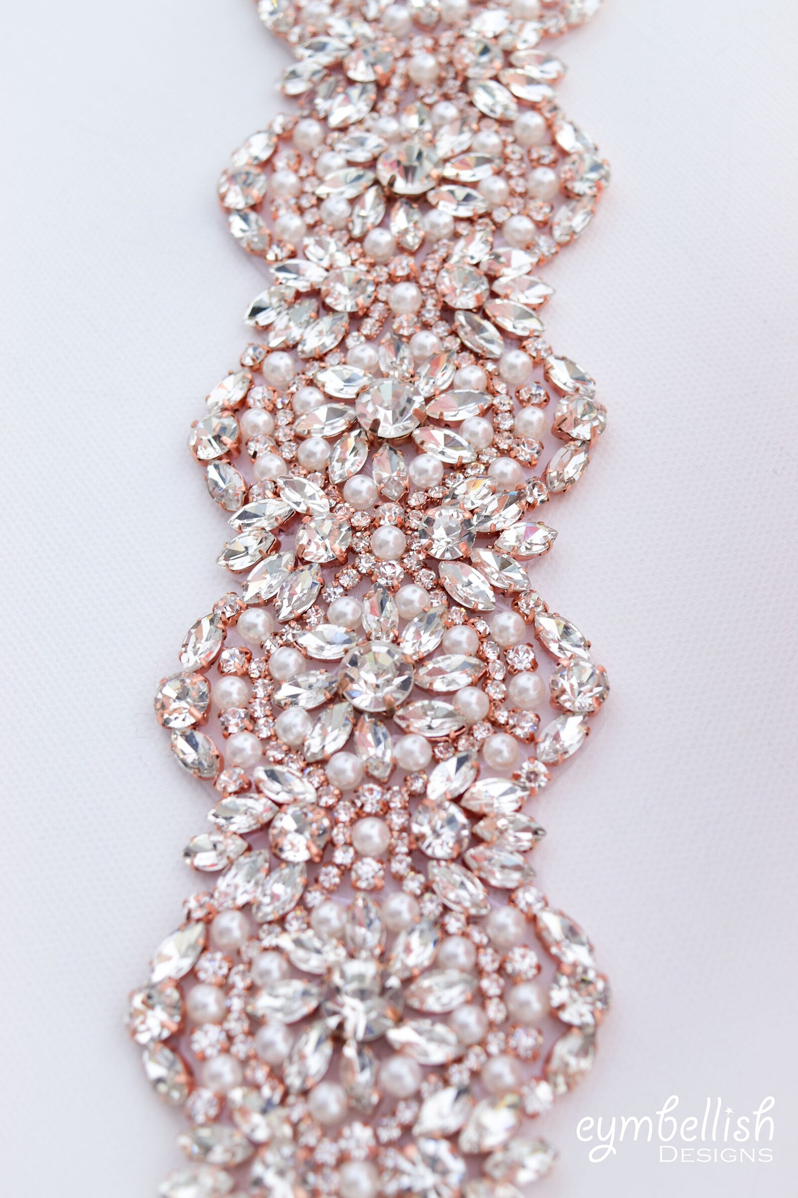 Rose Gold Bridal Belt- Champagne Wedding Belt- Bridal Sash- Pearl and ...