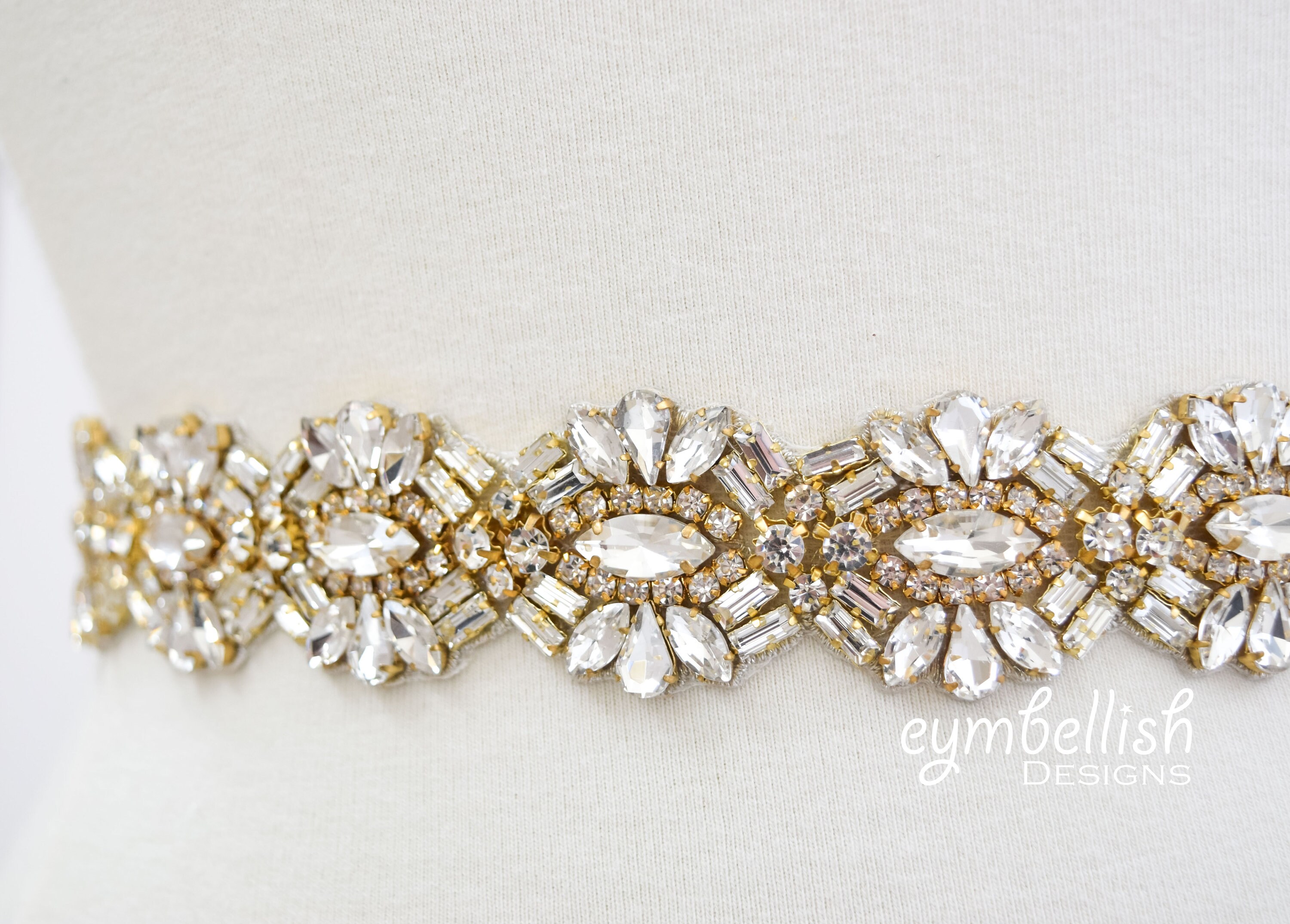 Full Length Gold Crystal Rhinestone Bridal Belt- Bridal Belt With Clasp ...