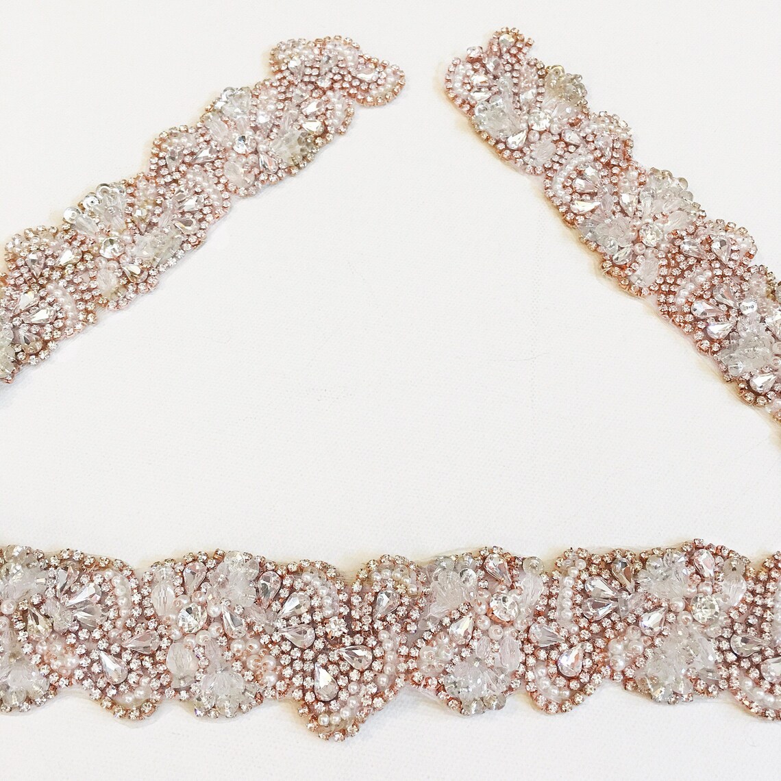 Rose Gold Rhinestone Belt With Clasp- Rose Gold Bridal Belt ...