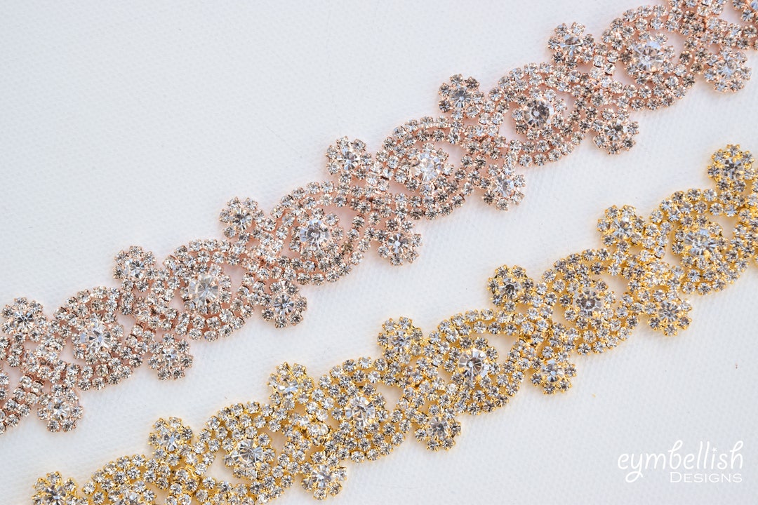 Custom All the Way Around Rose Gold Rhinestone Belt- Bridal Belt or ...