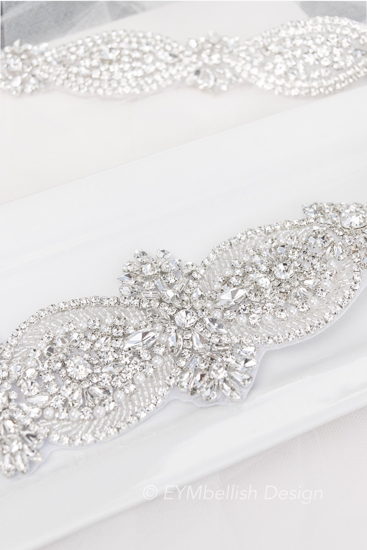 Bridal Belt with clasp Full Length Rhinestone Wedding Belt | Etsy