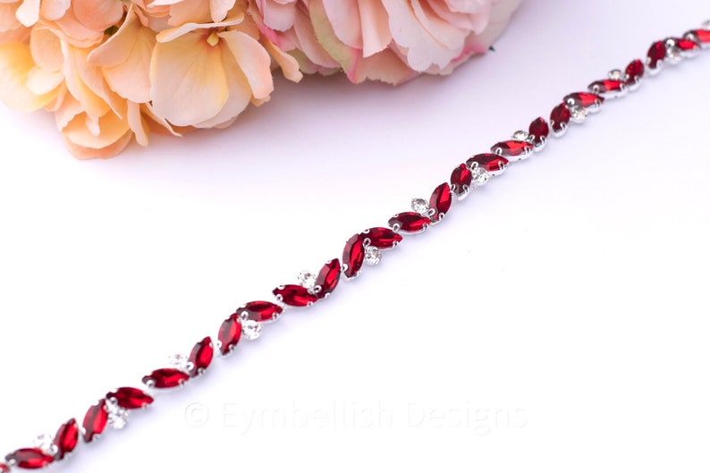 Red Bridal Belt Rhinestone Bridal Belt in Green Ruby | Etsy