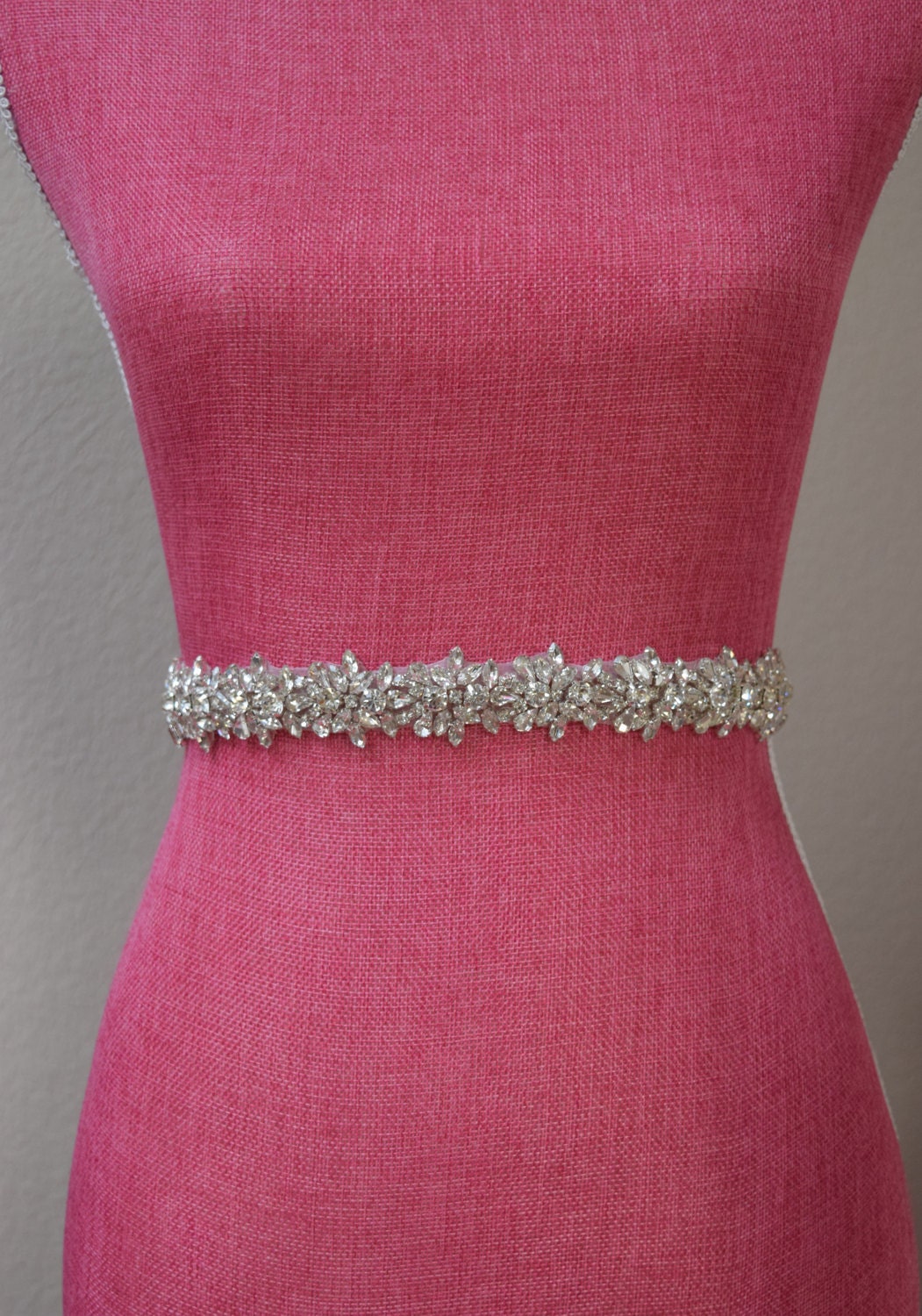 Rhinestone Bridal Belt Embellished Belt With Ribbon Sash Etsy
