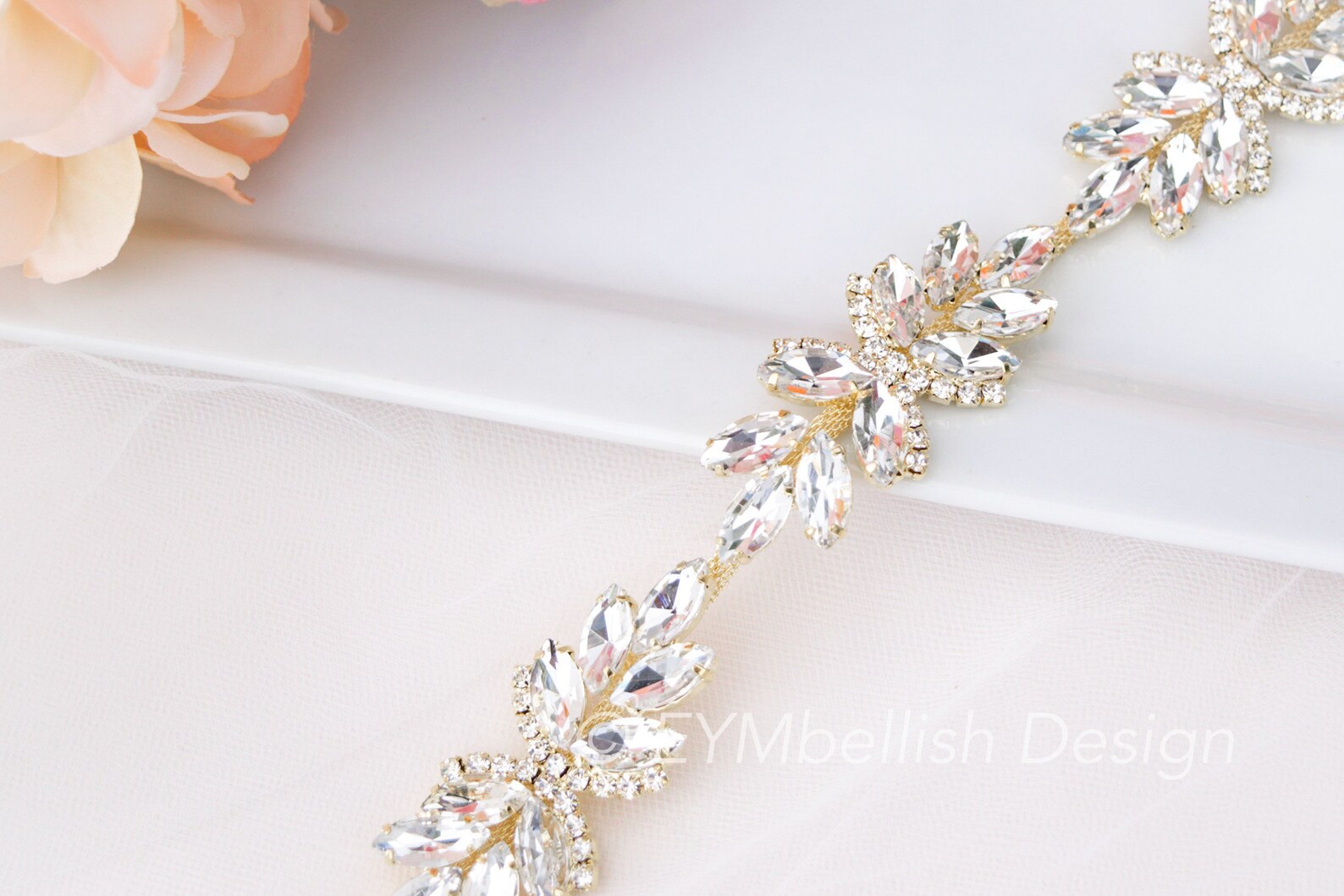 Thin Gold Rhinestone Belt Bridal Belt Gold Bridesmaid Belt - Etsy