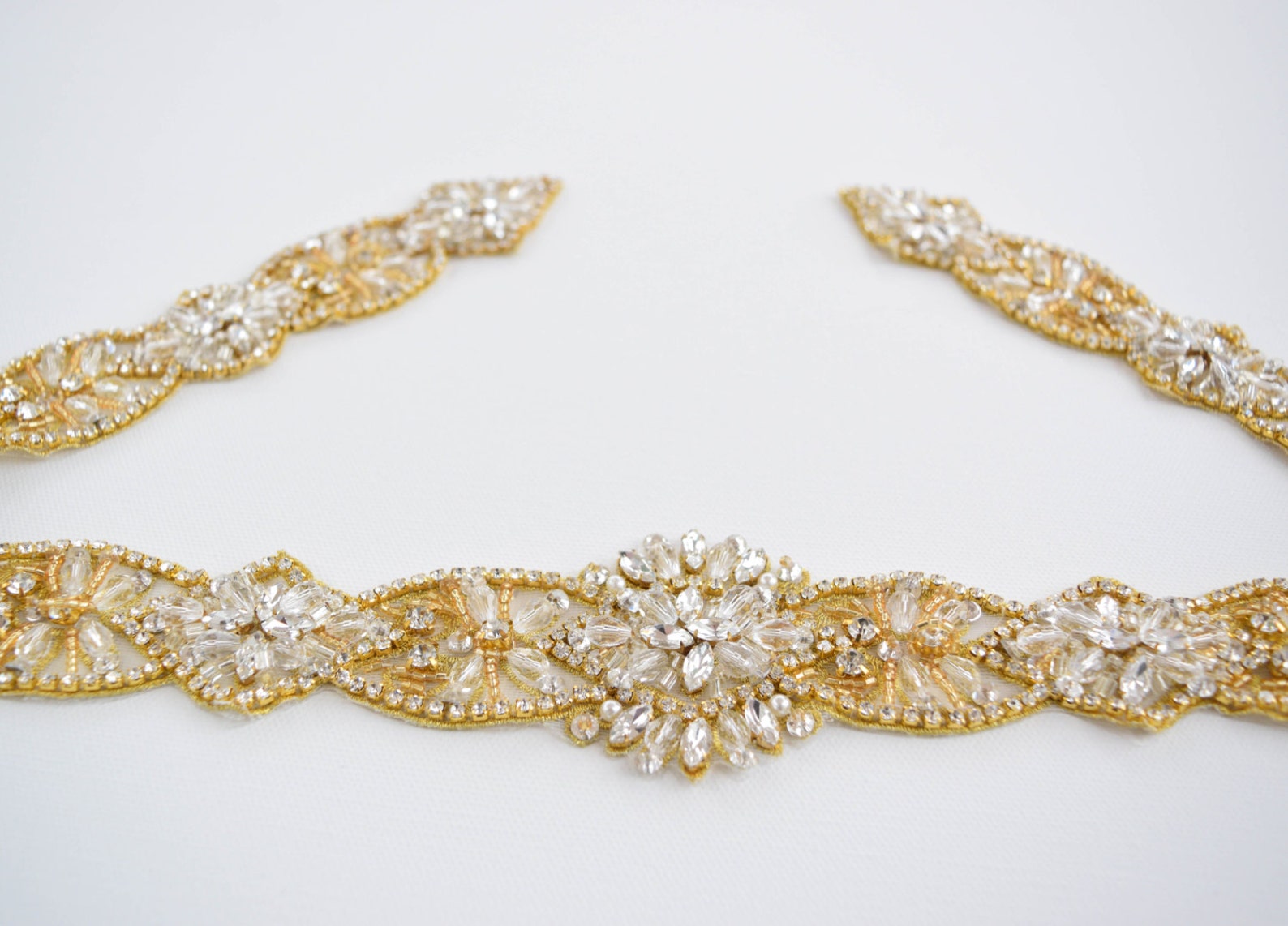 Custom Gold Bridal Belt with clasp gold wedding dress Belt | Etsy