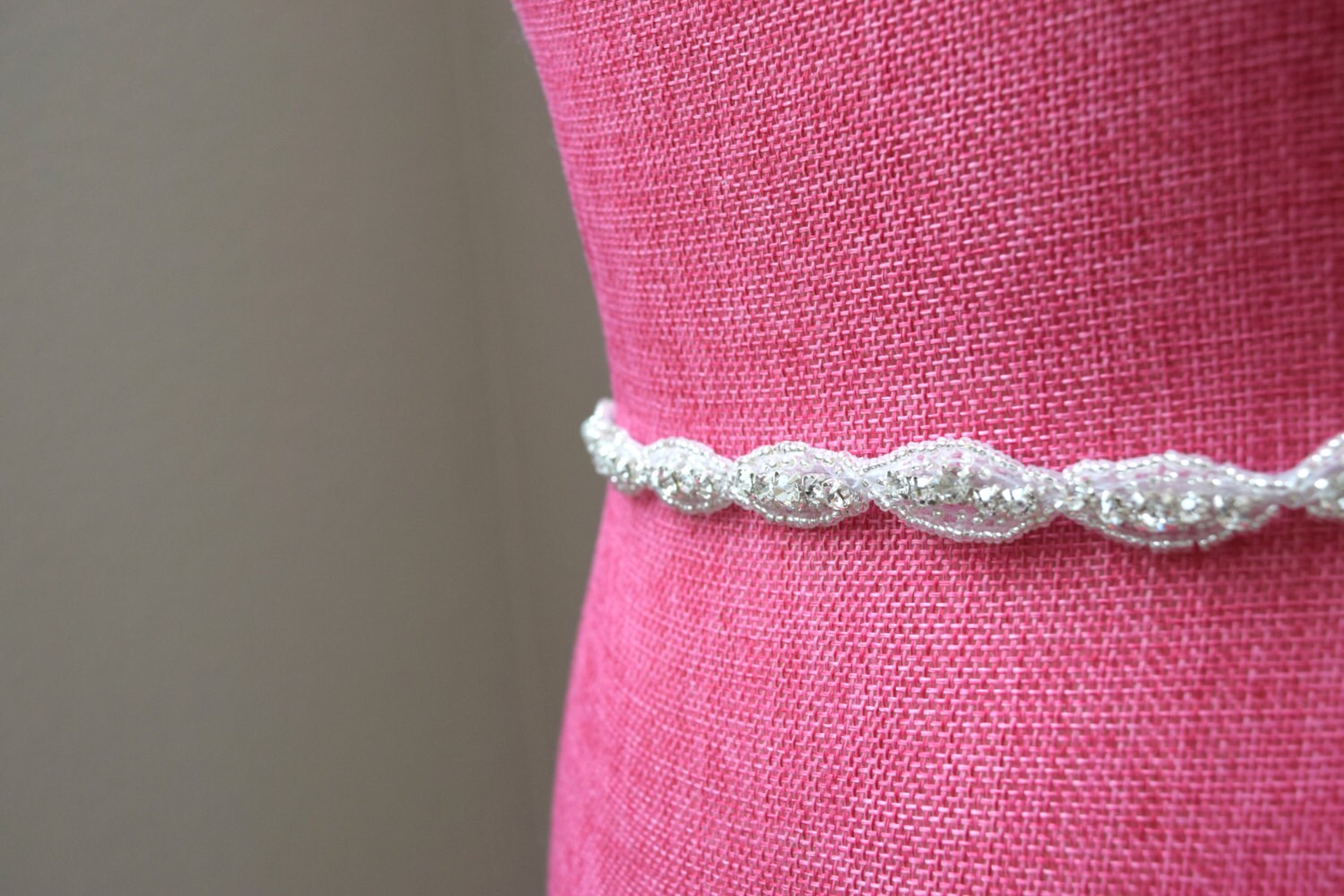 Full Length Thin Crystal Rhinestone Belt With Clasp Bridal - Etsy