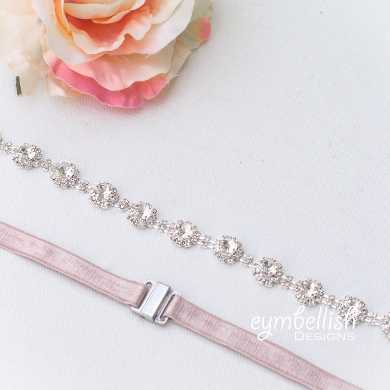 Thin Silver Bridal Belt With Elastic Clasp Fitted Bridal - Etsy