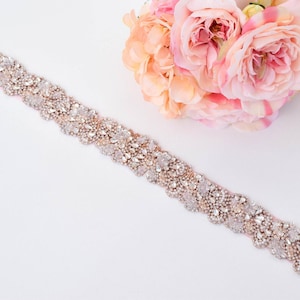 Rose Gold Rhinestone Belt With Clasp- Rose Gold Bridal Belt ...