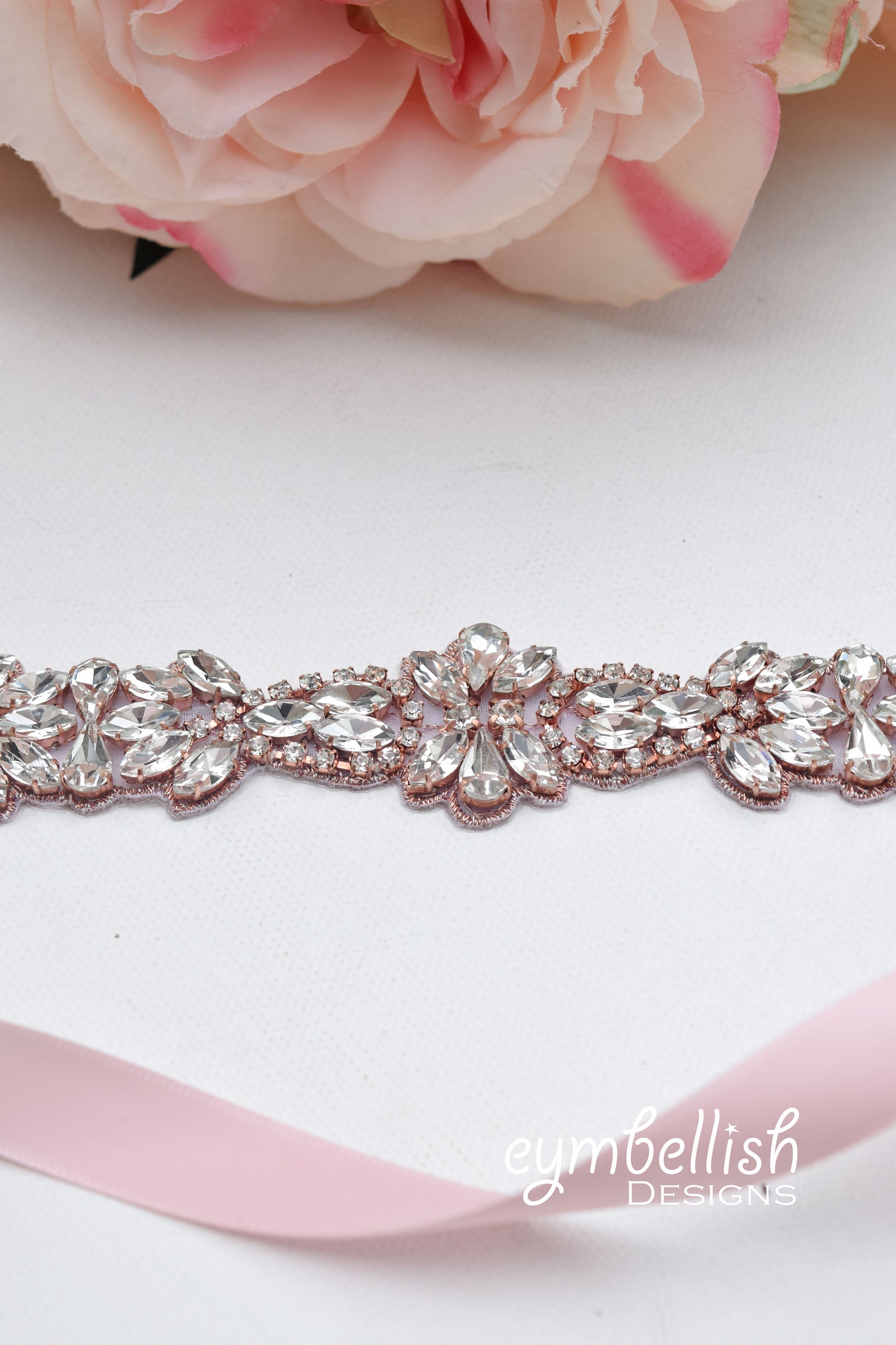 Rose Gold Bridal Belt Rhinestone Wedding Belt Rose Gold | Etsy