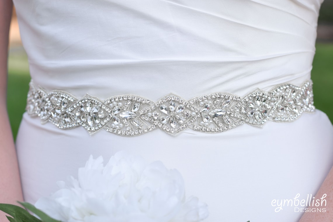 Full Length Rhinestone Bridal Belt All the Way Around | Etsy