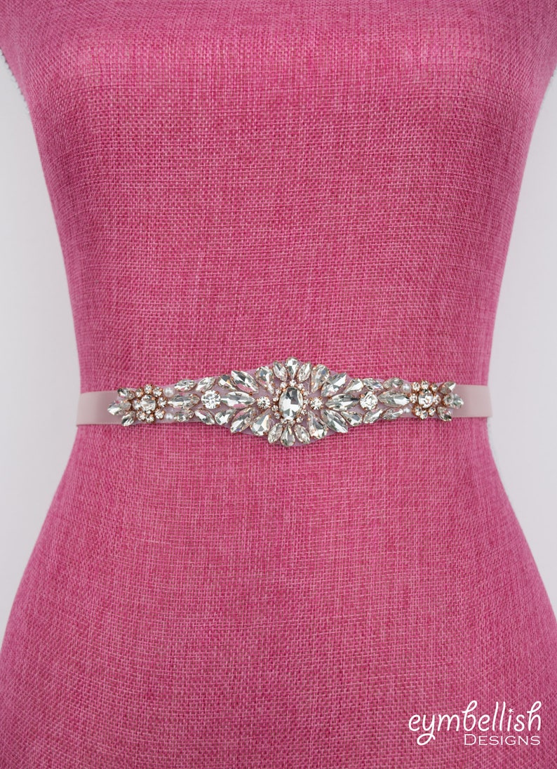Bridesmaids Belt flower Girl Sash-rhinestone Belt Thin | Etsy