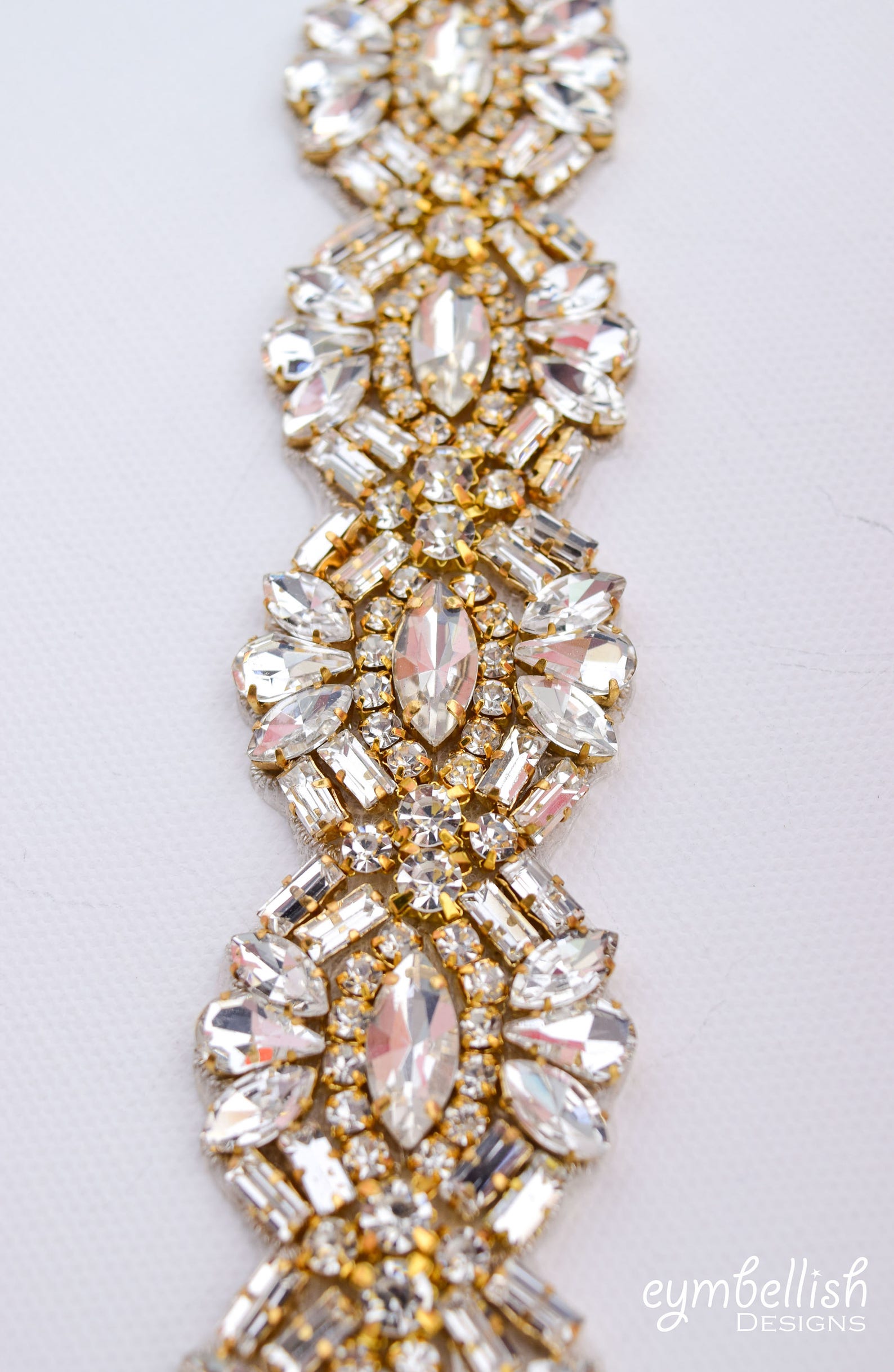 Gold Crystal Rhinestone Bridal Belt Bridal Belt With Ribbon - Etsy