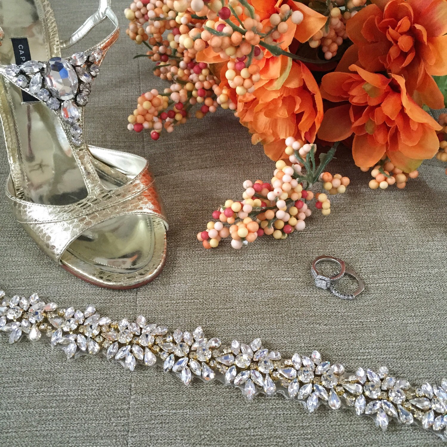 Gold Rhinestone Bridal Belt Embellished Belt with Ribbon Sash | Etsy