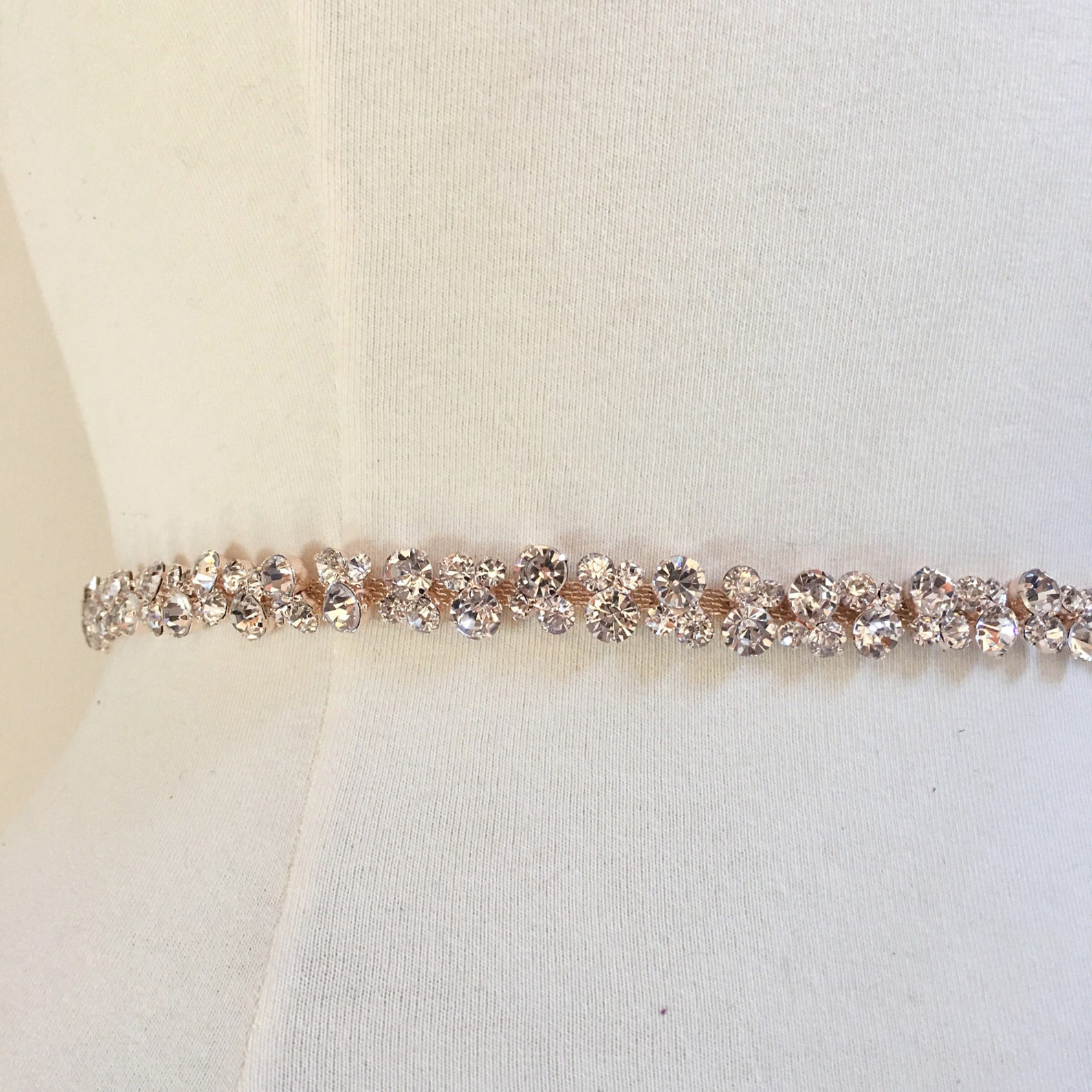 Thin rose gold Rhinestone Belt rose gold Bridesmaids Belt | Etsy