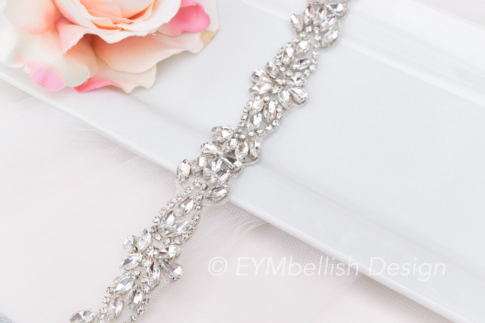 Thin Bridal Belt Rose Gold Bridal Belt Rhinestone Wedding | Etsy