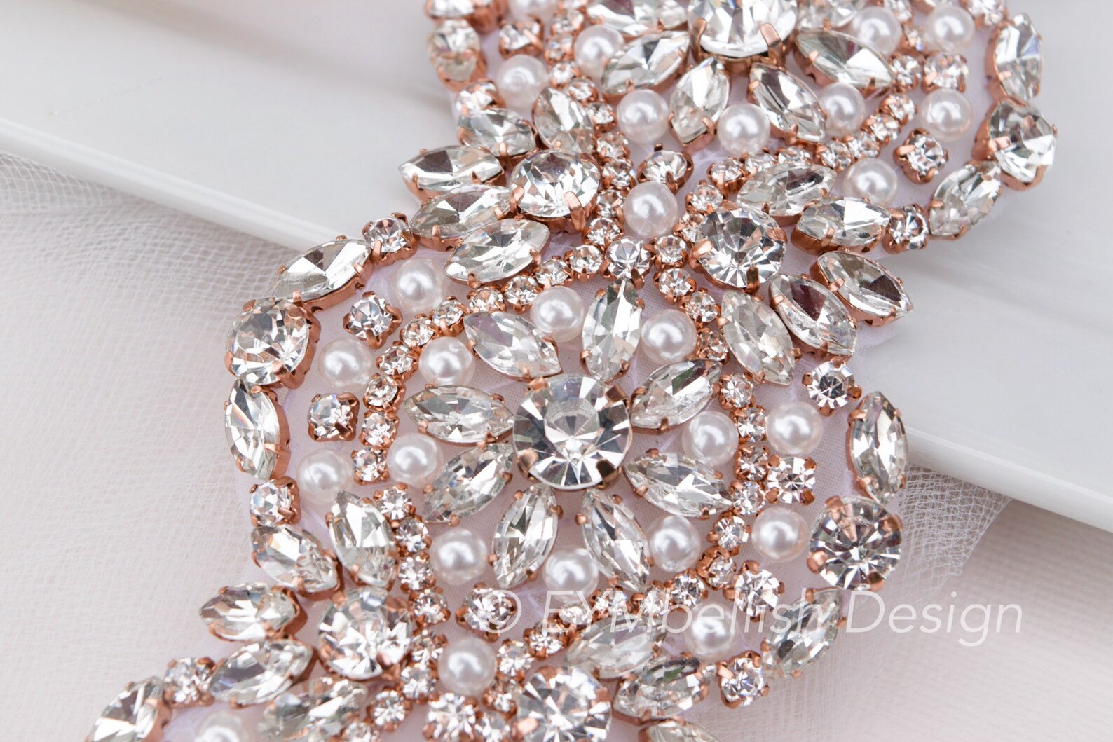 Rose Gold Bridal Belt- Champagne Wedding Belt- Bridal Sash- Pearl and ...