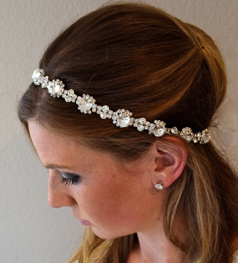 Rhinestone Bridal Headband Bridal Hair Piece Eym B027 Etsy