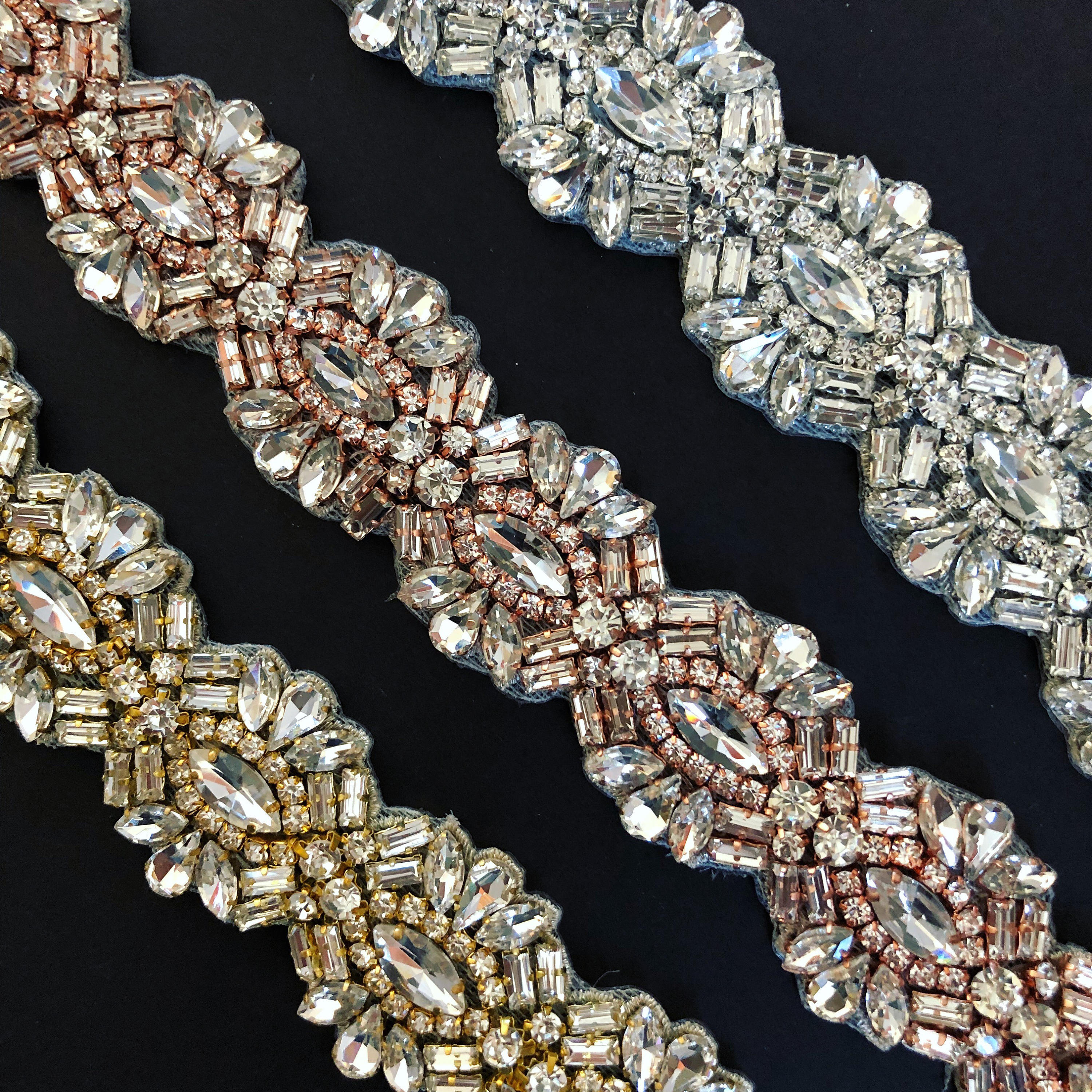 Crystal Rhinestone Bridal Belt Bridal Belt with Ribbon Sash | Etsy