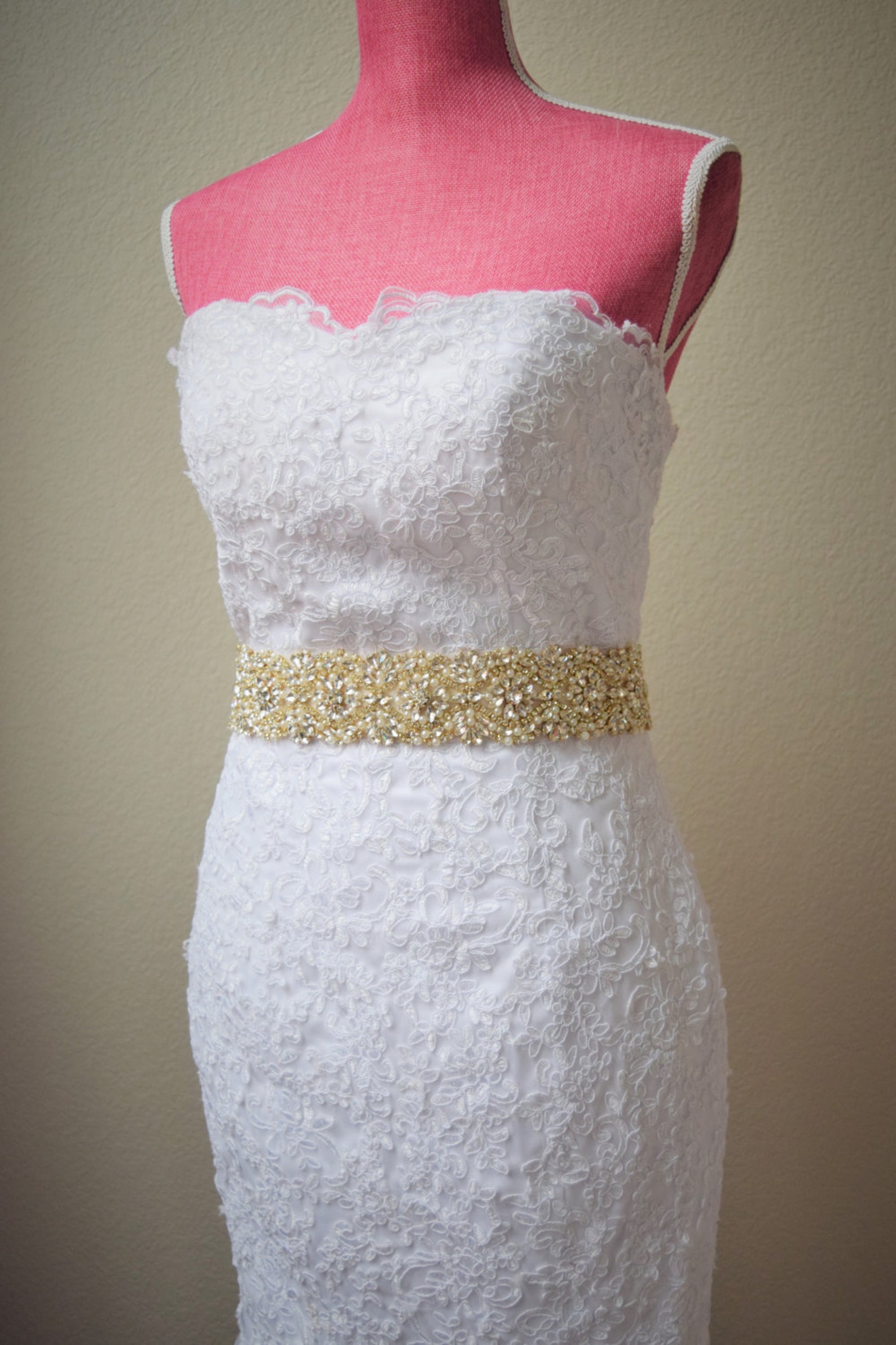 Gold Rhinestone Bridal Belt Gold Bridal Sash rhinestone Belt | Etsy