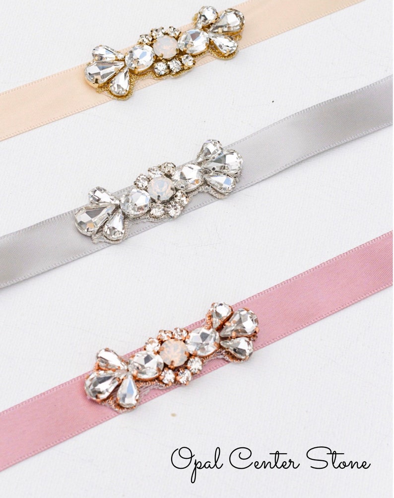 Bridesmaids Belt Flower Girl Sash Rhinestone Belt thin | Etsy