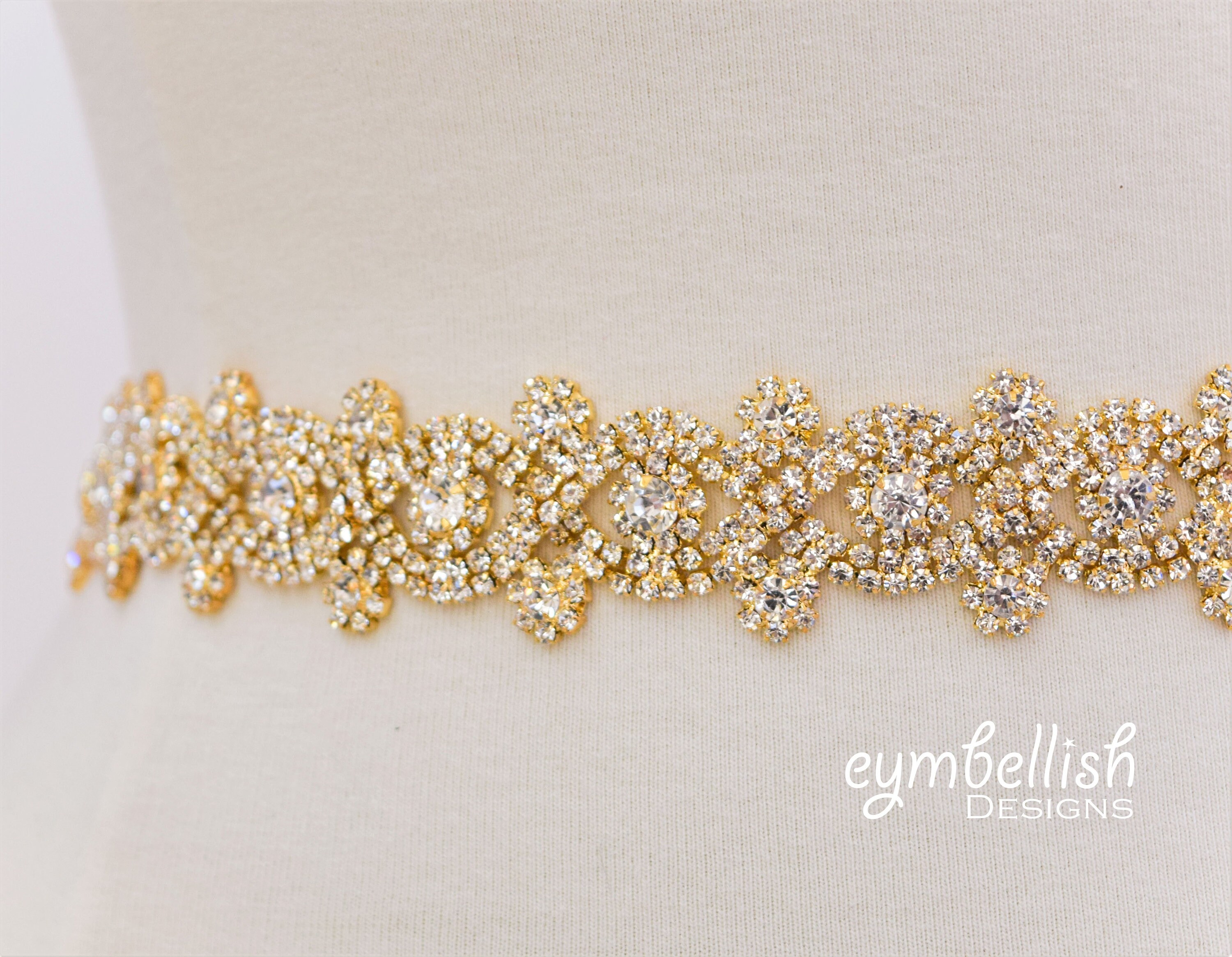 Custom All the Way Around Rose Gold Rhinestone Belt- Bridal Belt or ...