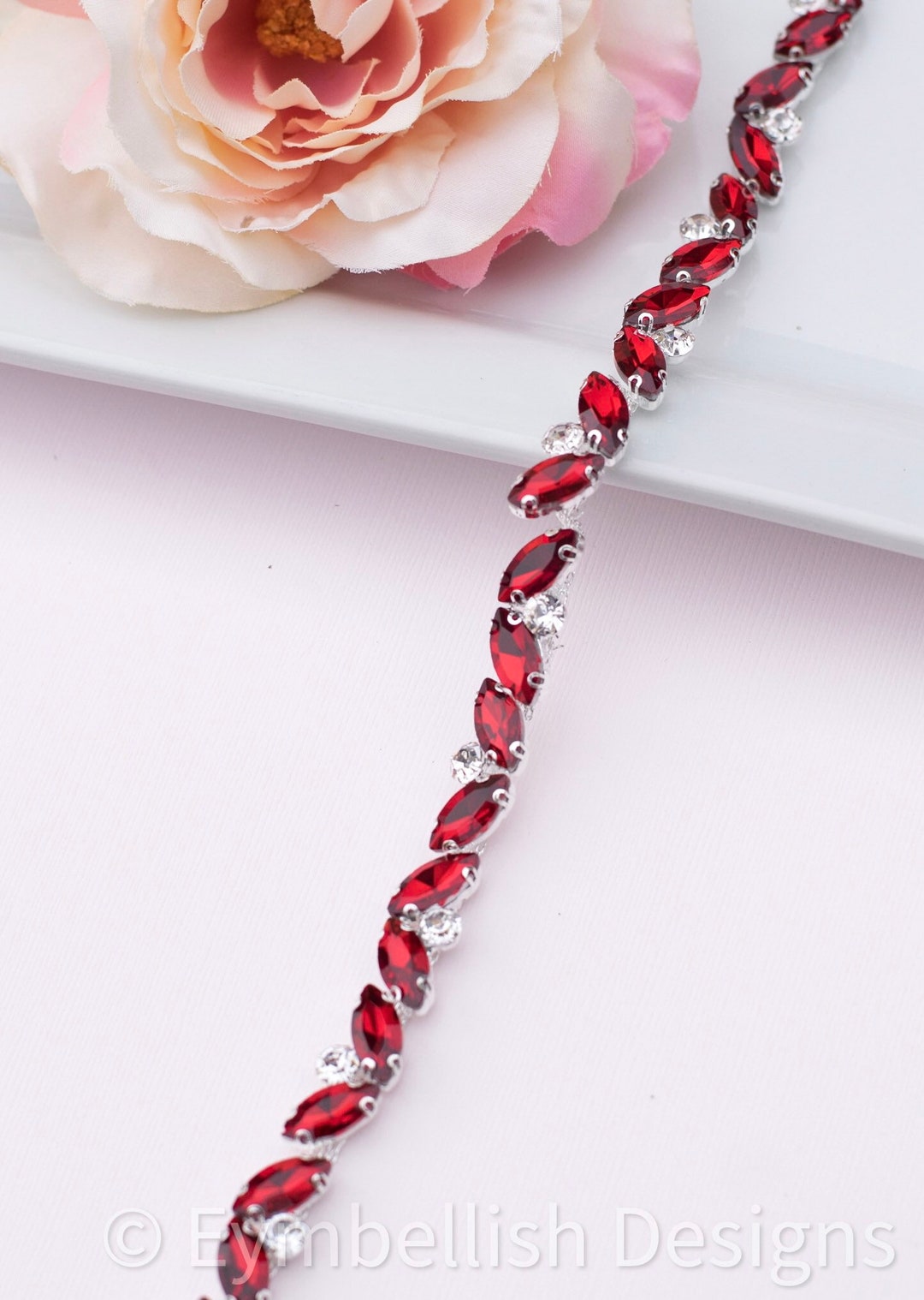Red Bridal Belt- Rhinestone Bridal Belt in Red- Ruby Bridesmaids Belt ...