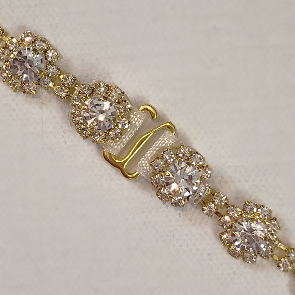 Thin Gold Crystal Rhinestone Belt With Clasp Hook Full Length - Etsy