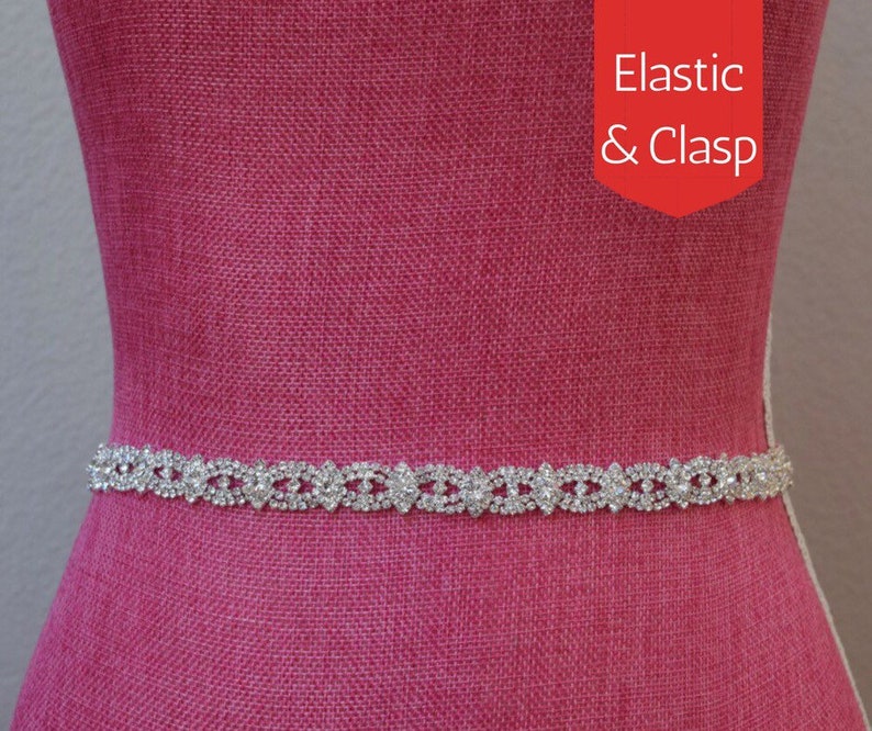 Custom Thin Bridal Belt With Elastic Clasp Fitted Bridal - Etsy