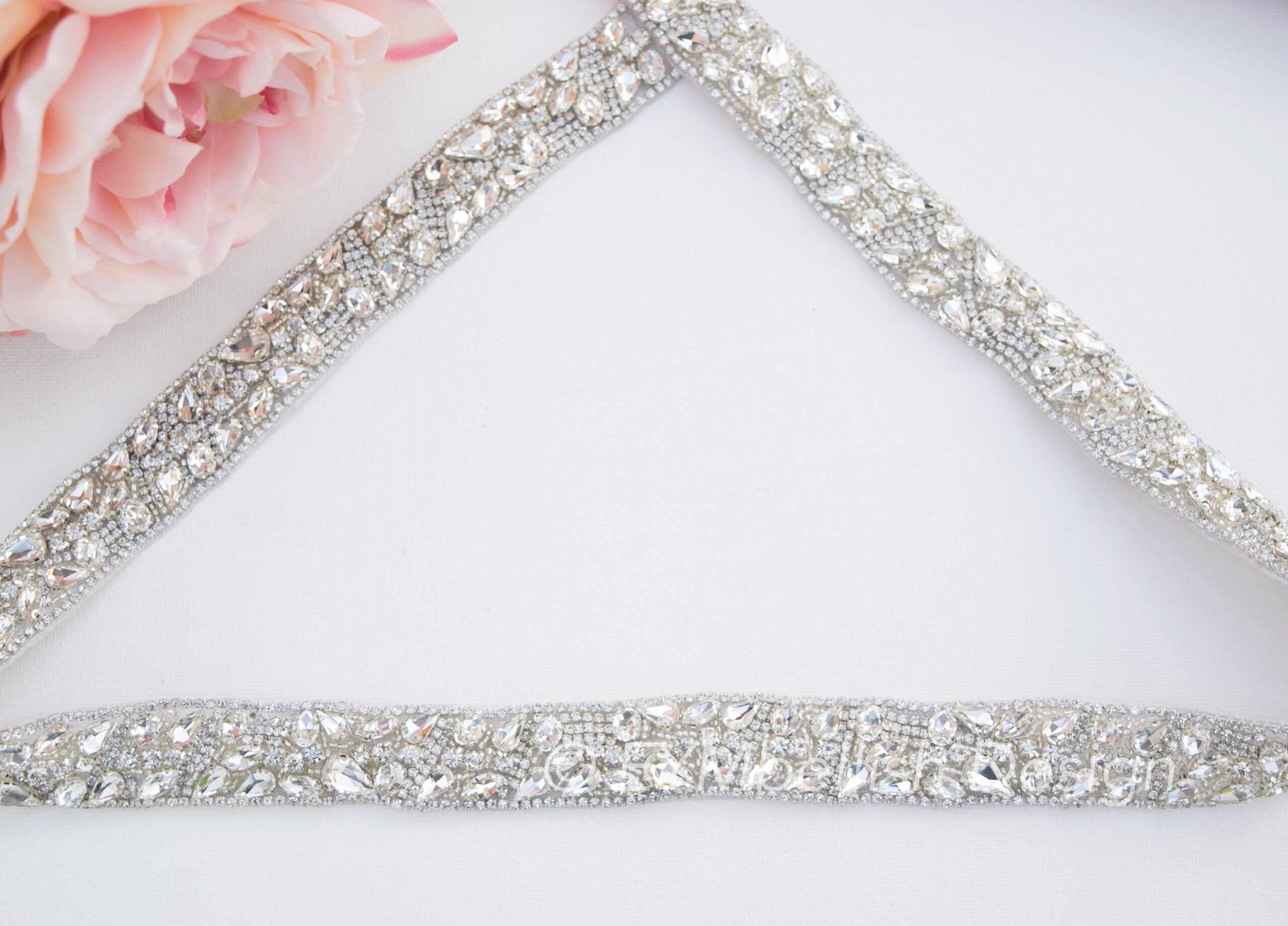 Full Length Rhinestone Bridal Belt All the Way Around | Etsy