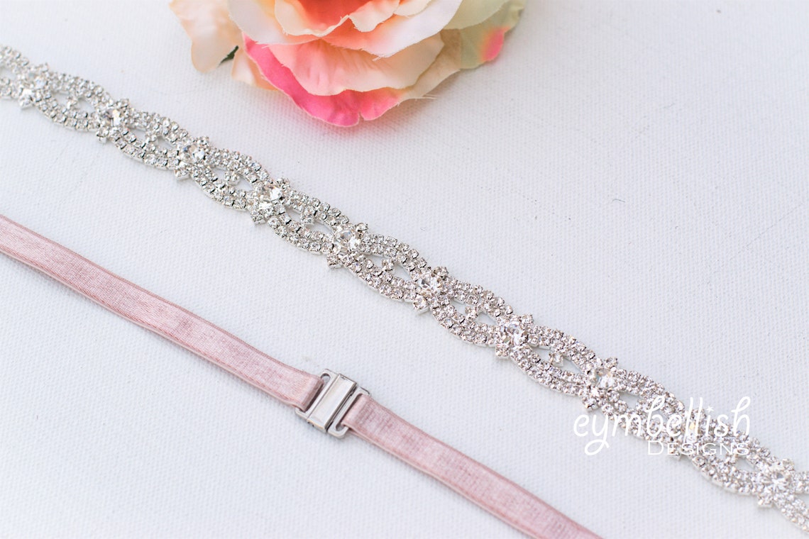 Bridal Belt with Elastic Clasp Fitted rhinestone Bridal Sash | Etsy