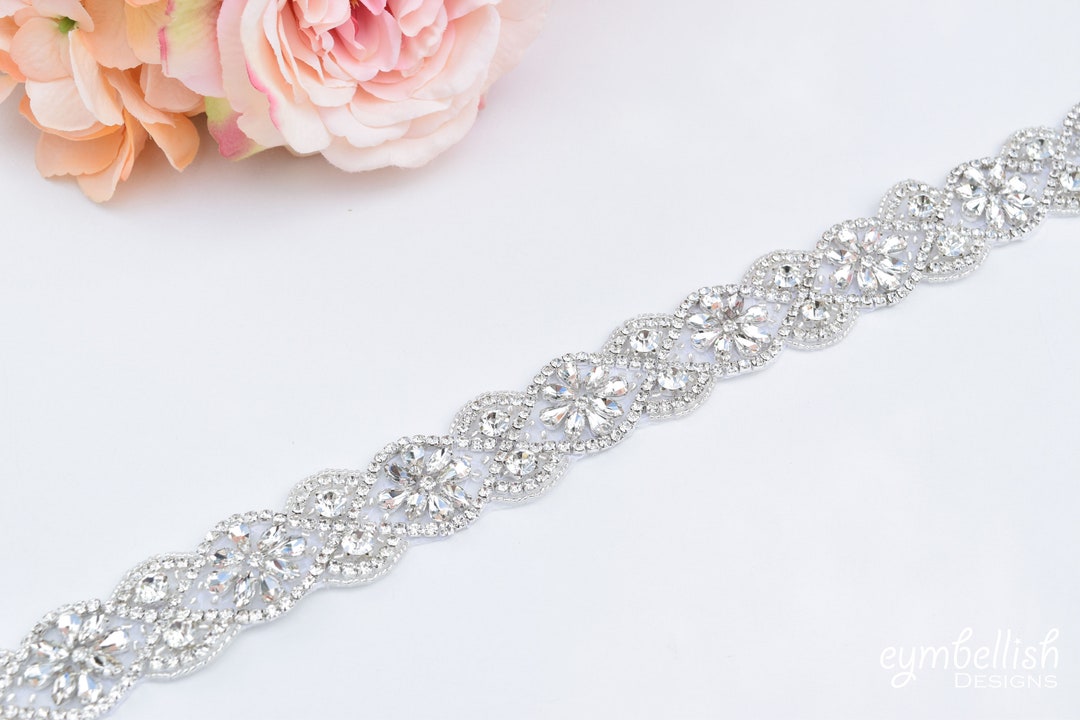 Custom Full Length Crystal Rhinestone Bridal Belt- Wedding Belt ...