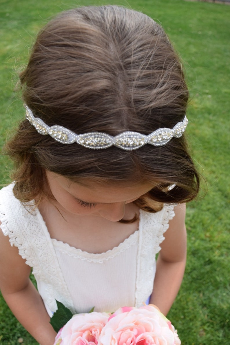 Thin Crystal Rhinestone Hair Band Bridal Headband Bridal Etsy