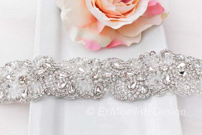Rhinestone Belt With Clasp Crystal Bridal Belt Beaded - Etsy