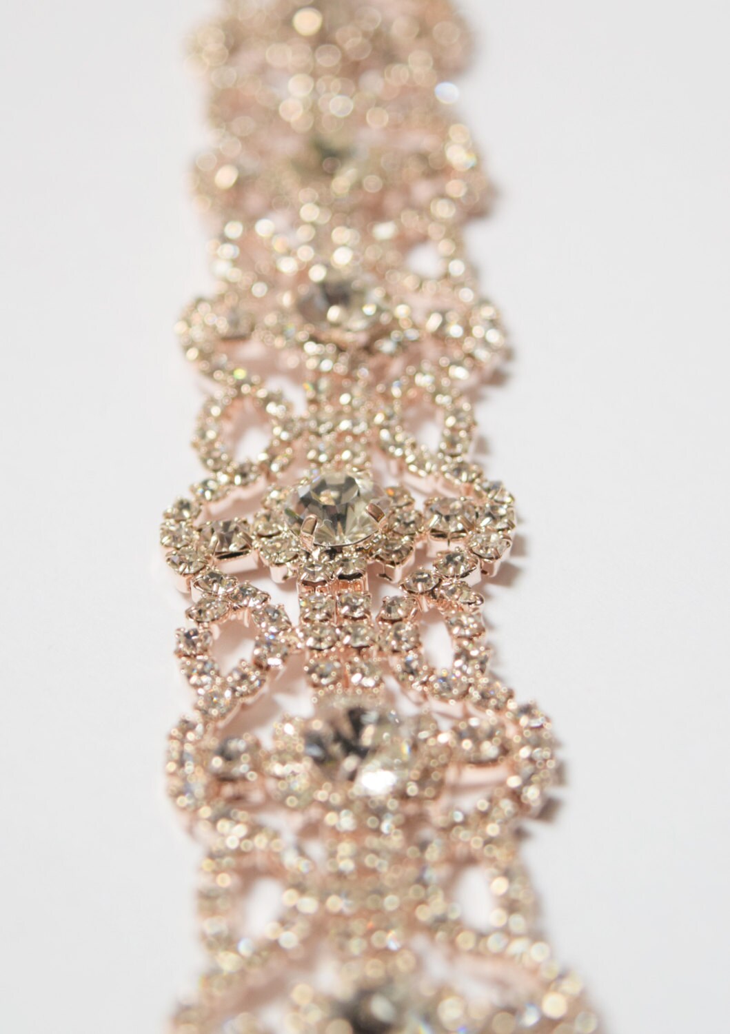 Thin Rose Gold Crystal Rhinestone Belt Rose Gold Bridal Belt - Etsy