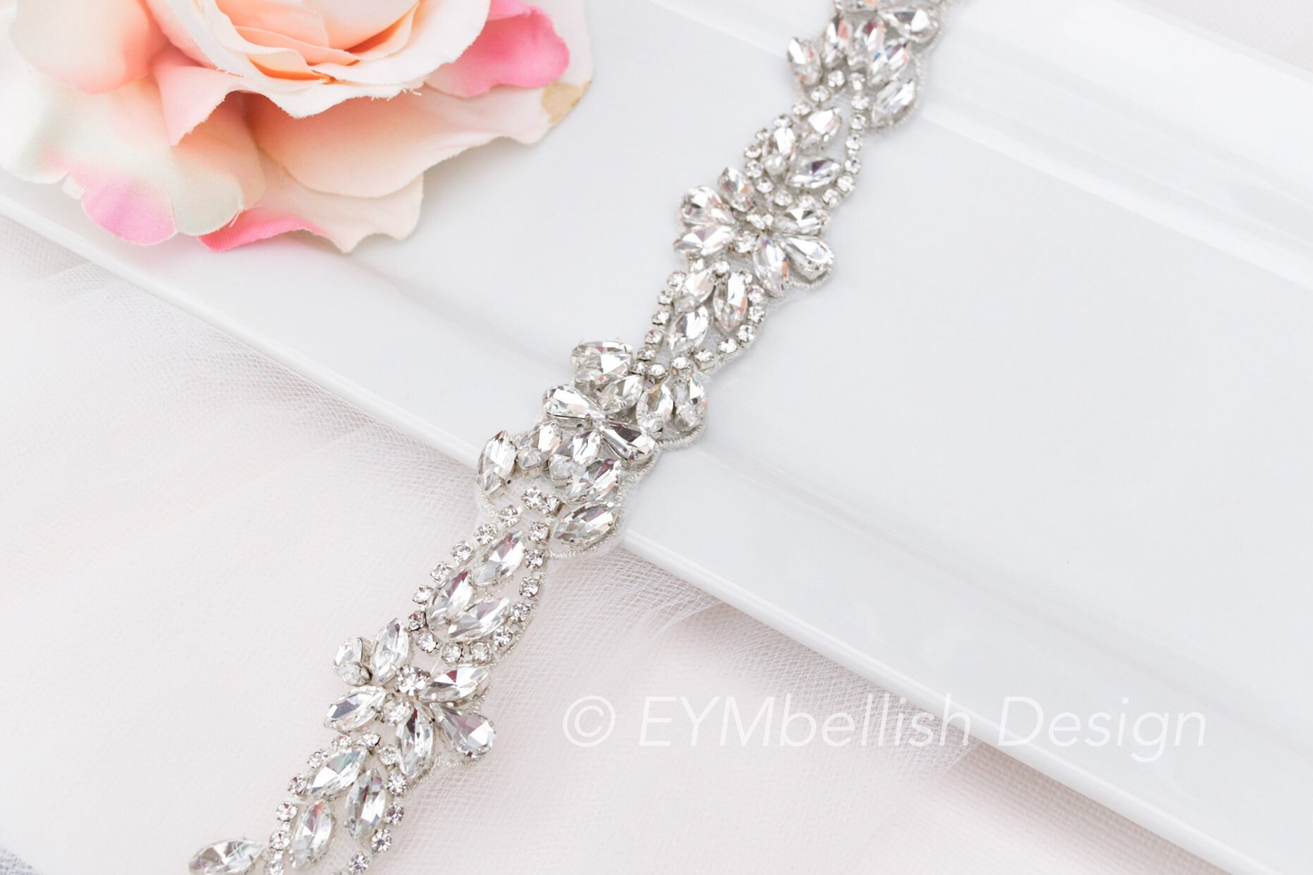 Full Length Crystal Rhinestone Bridal Belt All the Way Around - Etsy