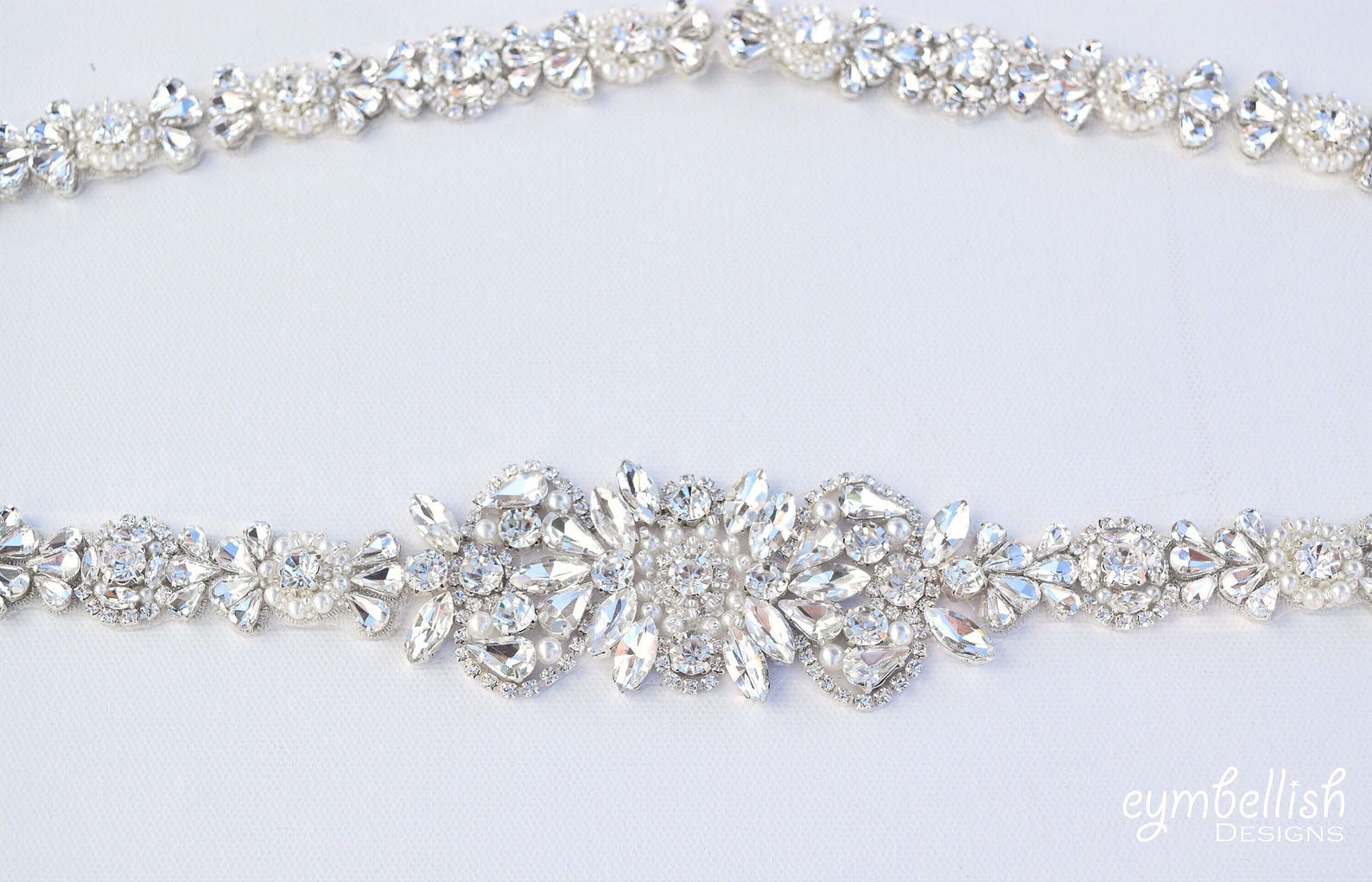 Custom Crystal Rhinestone Bridal Belt With Clasp All the Way - Etsy